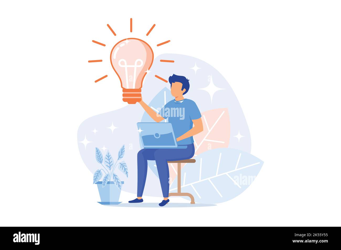 Thinking outside the box. Creative solution, inspirational plan ...