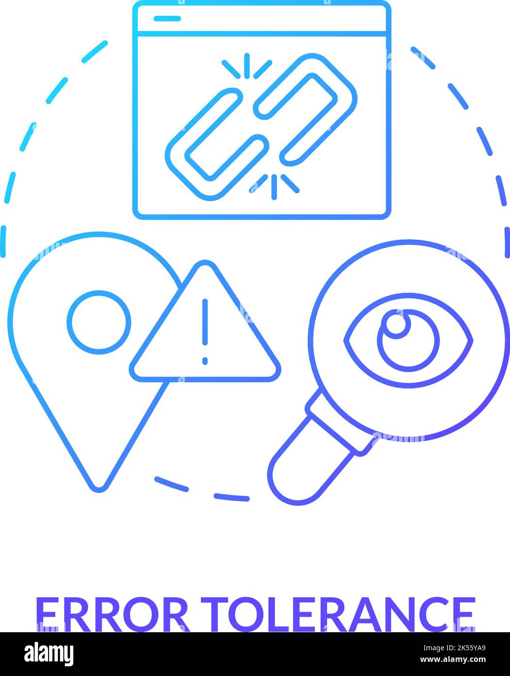 Error tolerance blue gradient concept icon Stock Vector Image & Art - Alamy