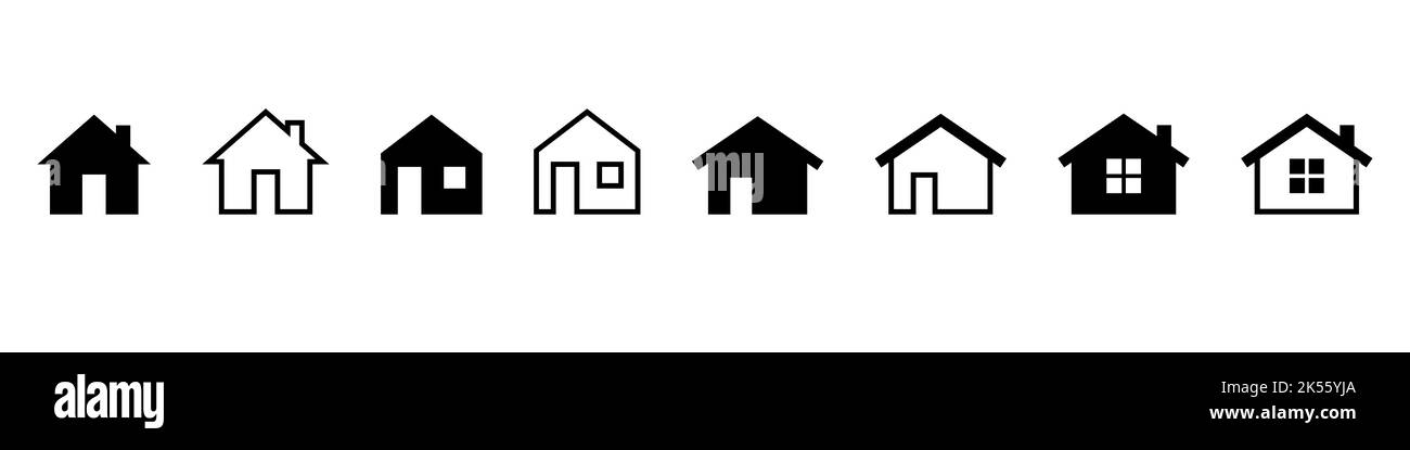 home house building icon set Stock Vector Image & Art - Alamy