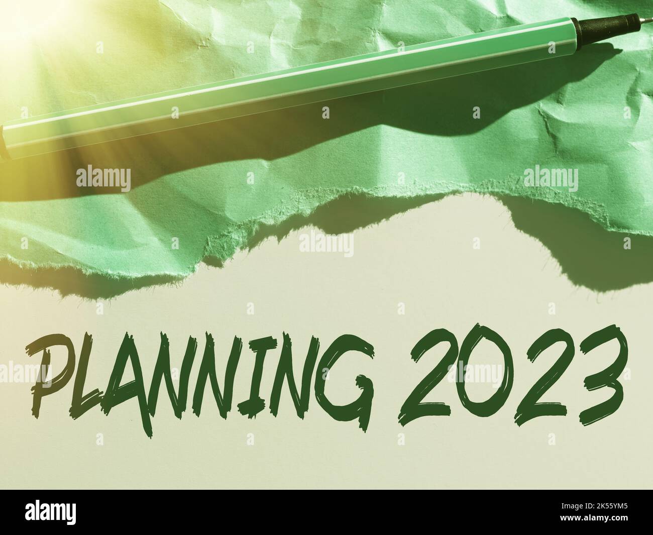 Text showing inspiration Planning 2023, Business idea Begin with end in ...