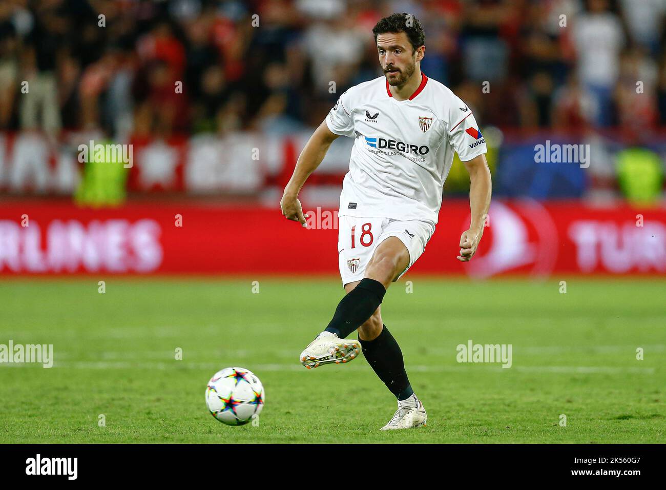 Sevilla, Spain. October 05, 2022, Thomas Delaney of Sevilla FC during ...
