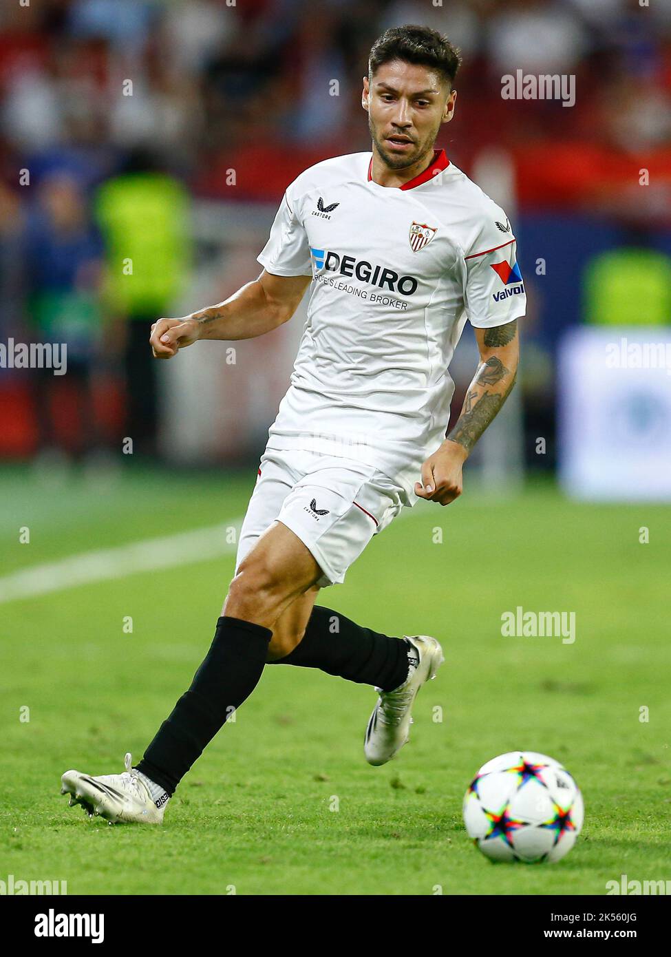 Sevilla, Spain. October 05, 2022, Gonzalo Montiel of Sevilla FC during ...
