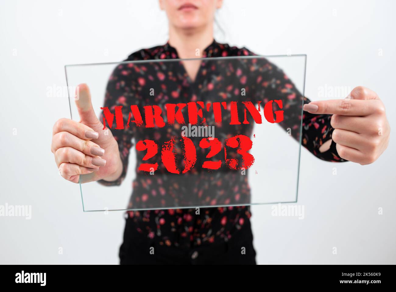 Hand writing sign Marketing 2023, Business idea Commercial trends for ...