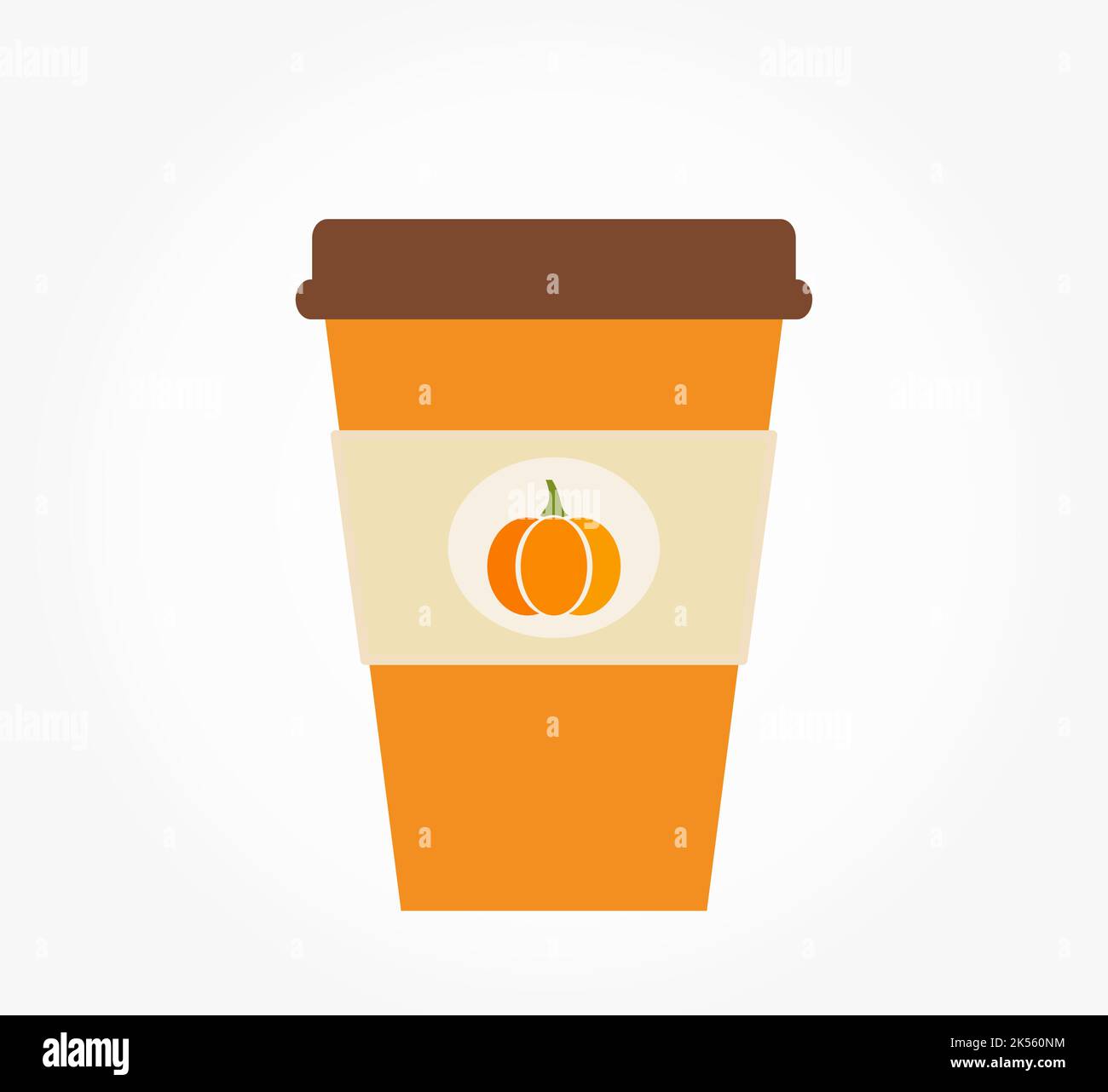 Pumpkin spice latte, autumn coffee in orange paper cup isolated on ...