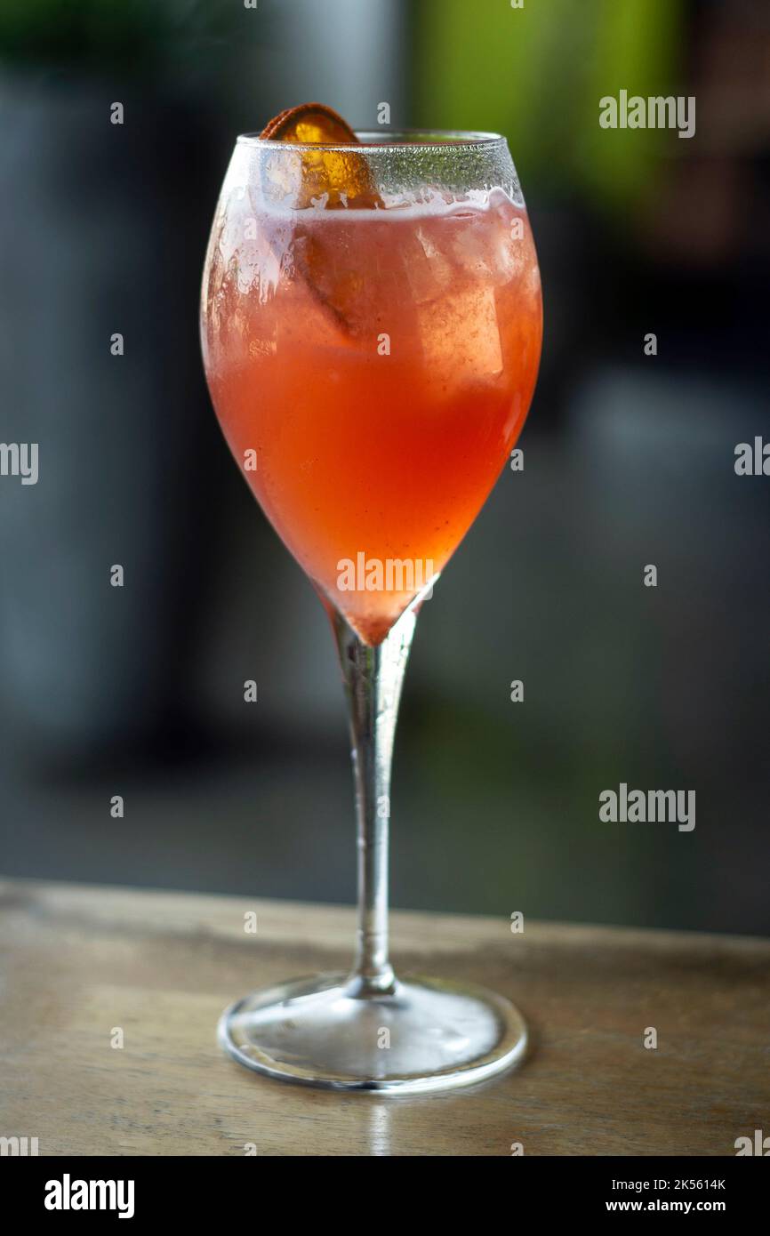 Blood Orange and Prosecco wine spritzer Mimosa cocktail Stock Photo - Alamy
