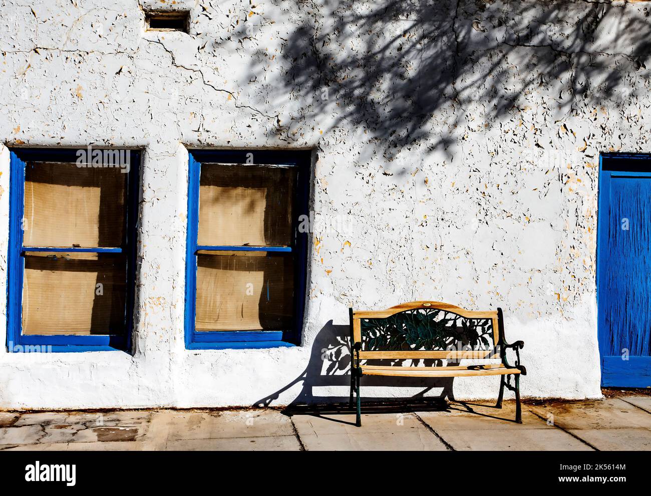 White Adobe brick wall at the Amargosa Opera House Stock Photo - Alamy