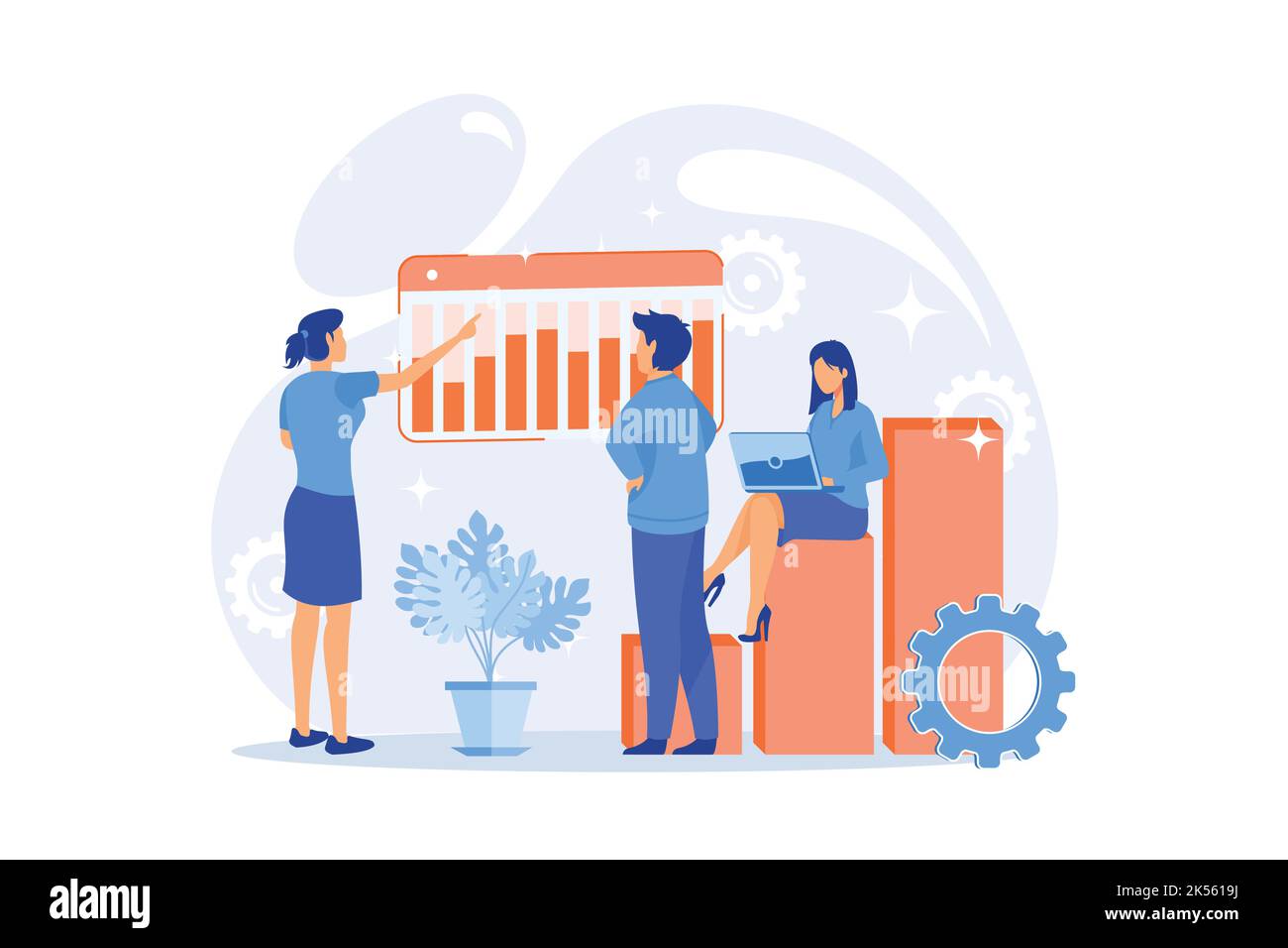 Business innovation presentation. Analytics report, statistics chart ...