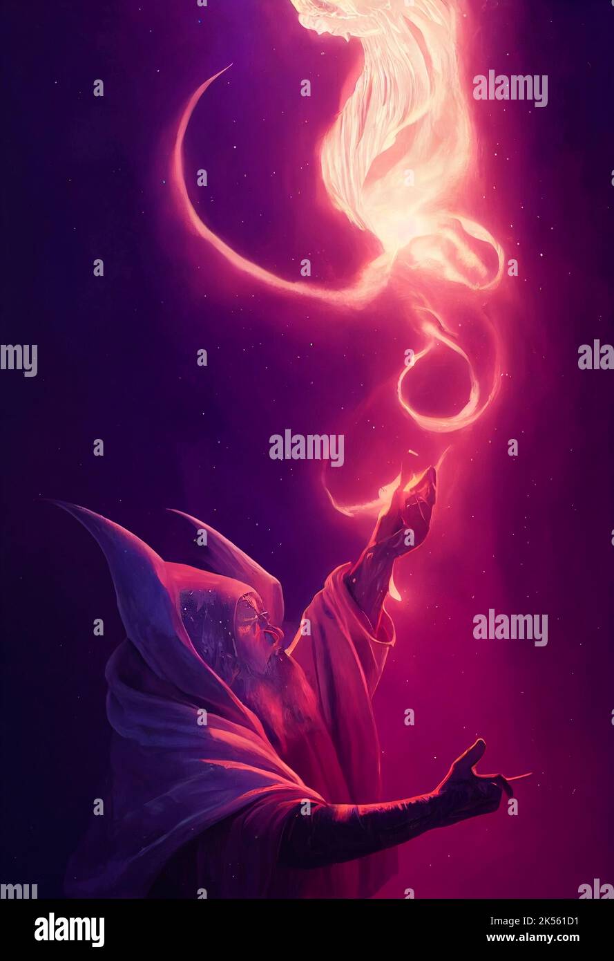 Man casting spell hi-res stock photography and images - Alamy
