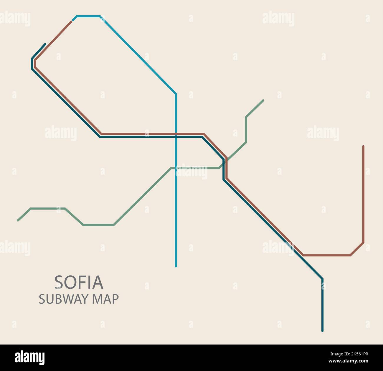 Sofia city subway vector map colored Stock Vector Image & Art - Alamy