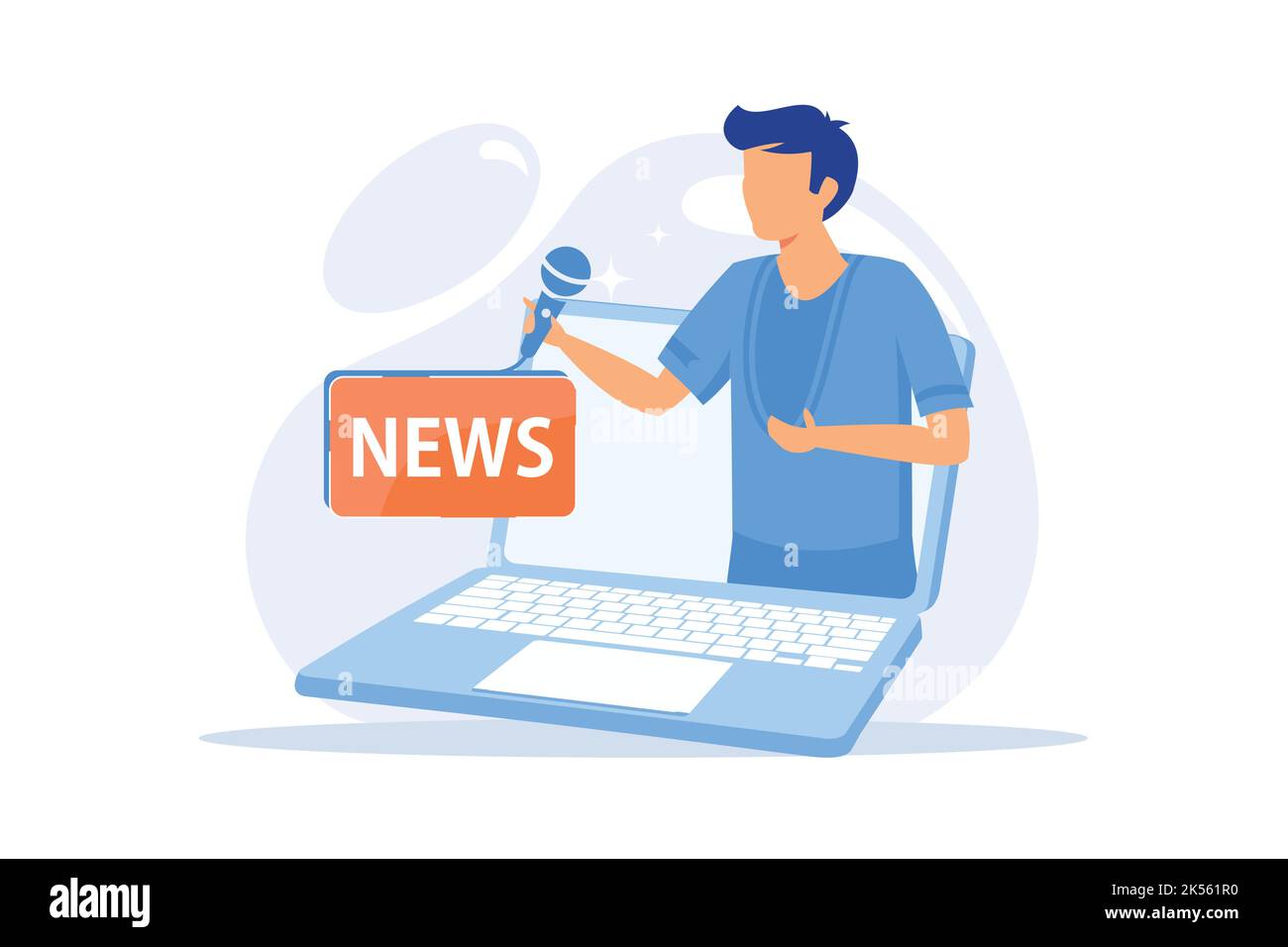 Reporter microphone cartoon hi-res stock photography and images - Alamy