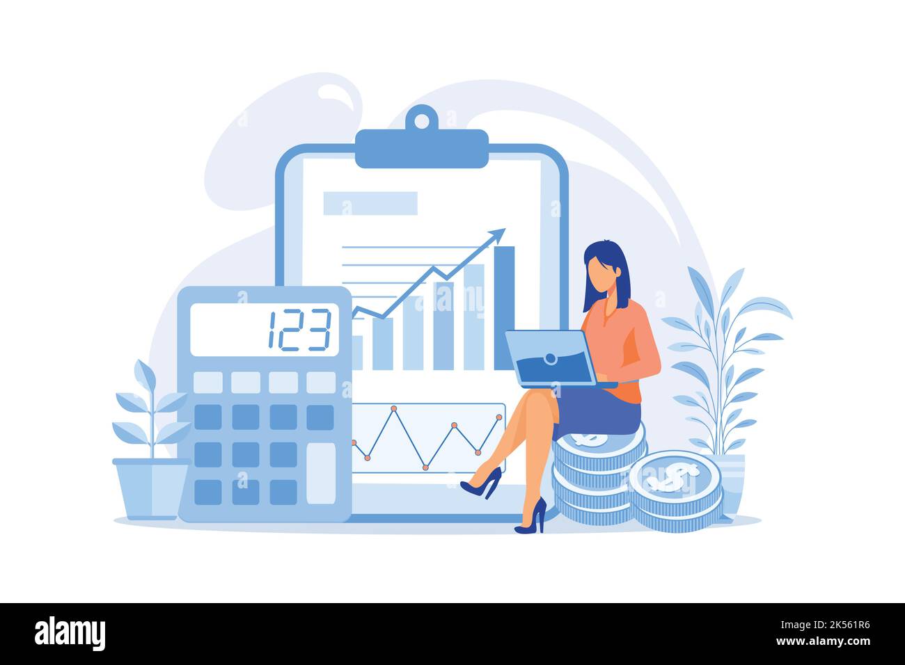Accountant working on financial Stock Vector Images - Alamy
