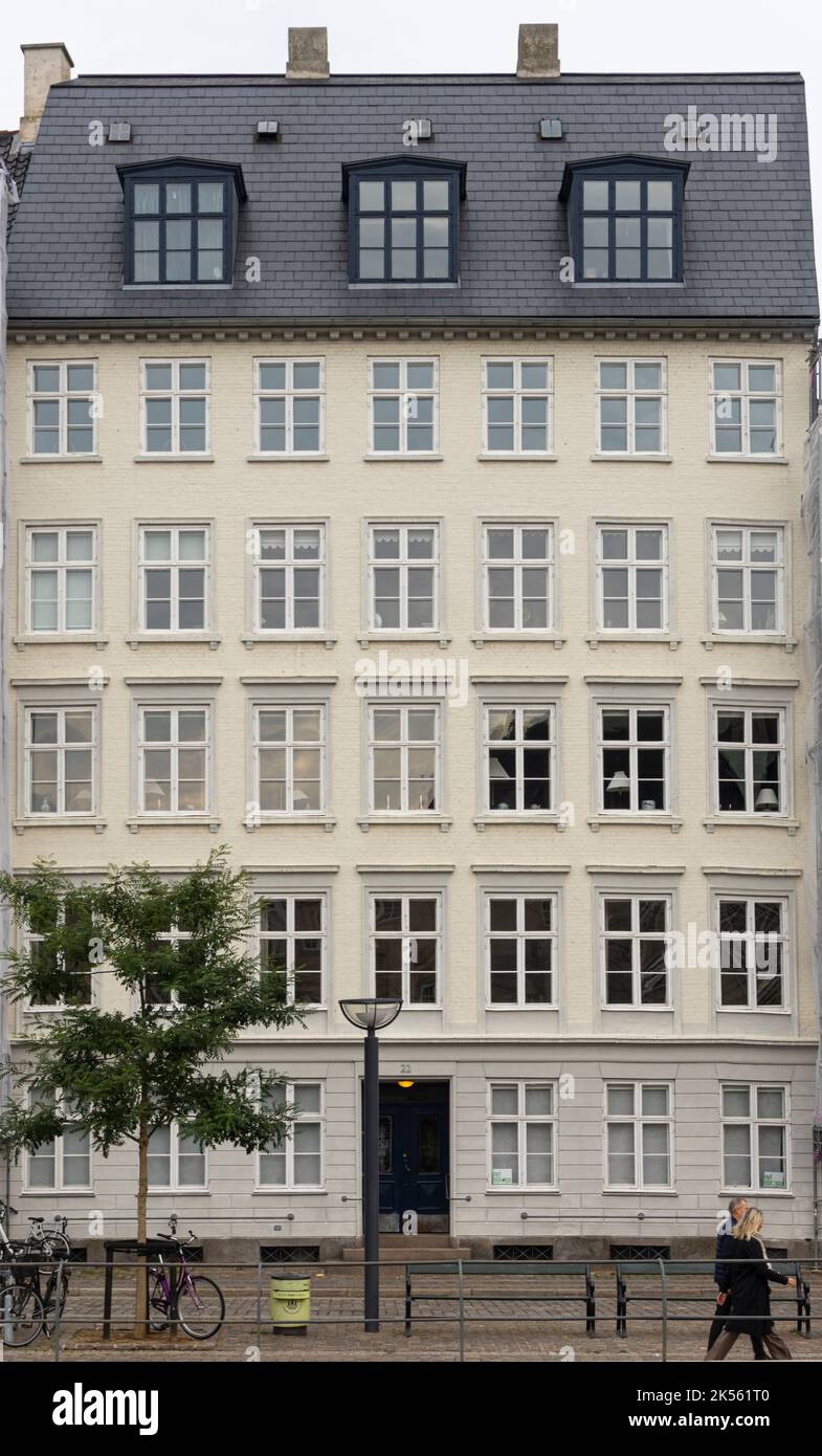 Copenhagen, Denmark. October 2022. A view of the typical house facades ...