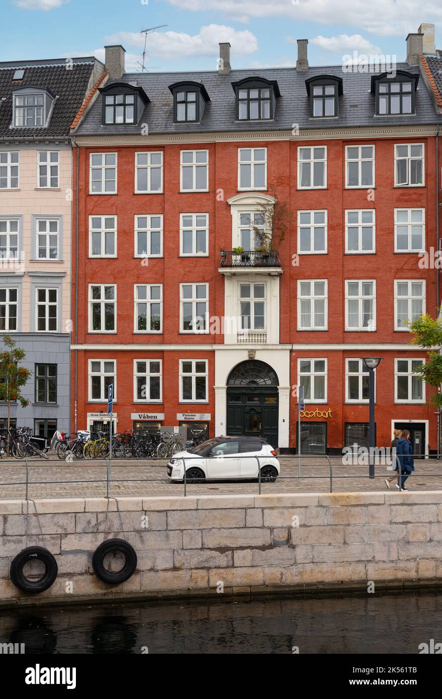 Copenhagen, Denmark. October 2022. A view of the typical house facades ...
