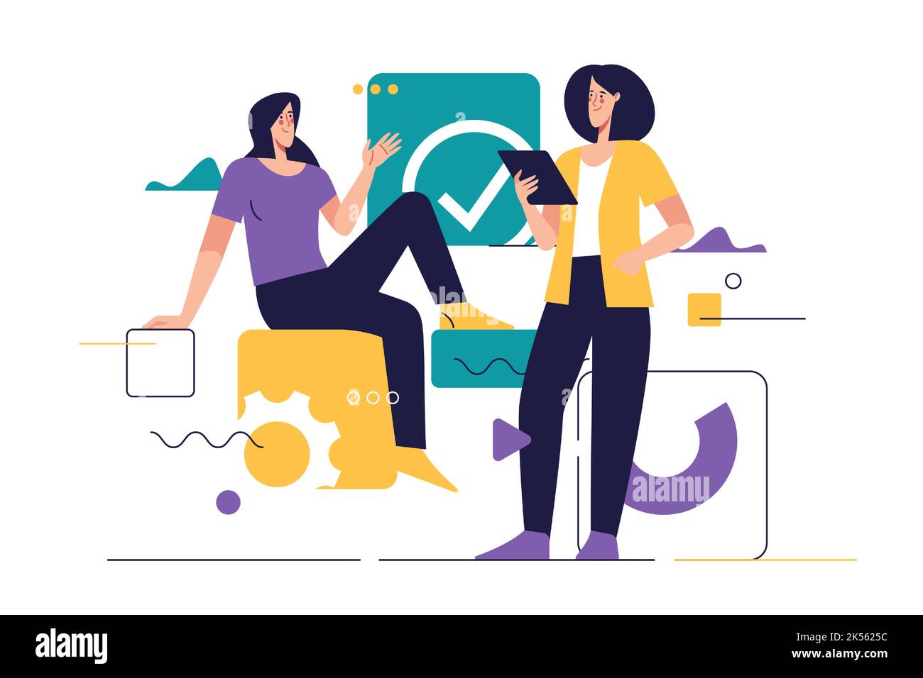 Business concept flat style outline vector illustration on the subject ...