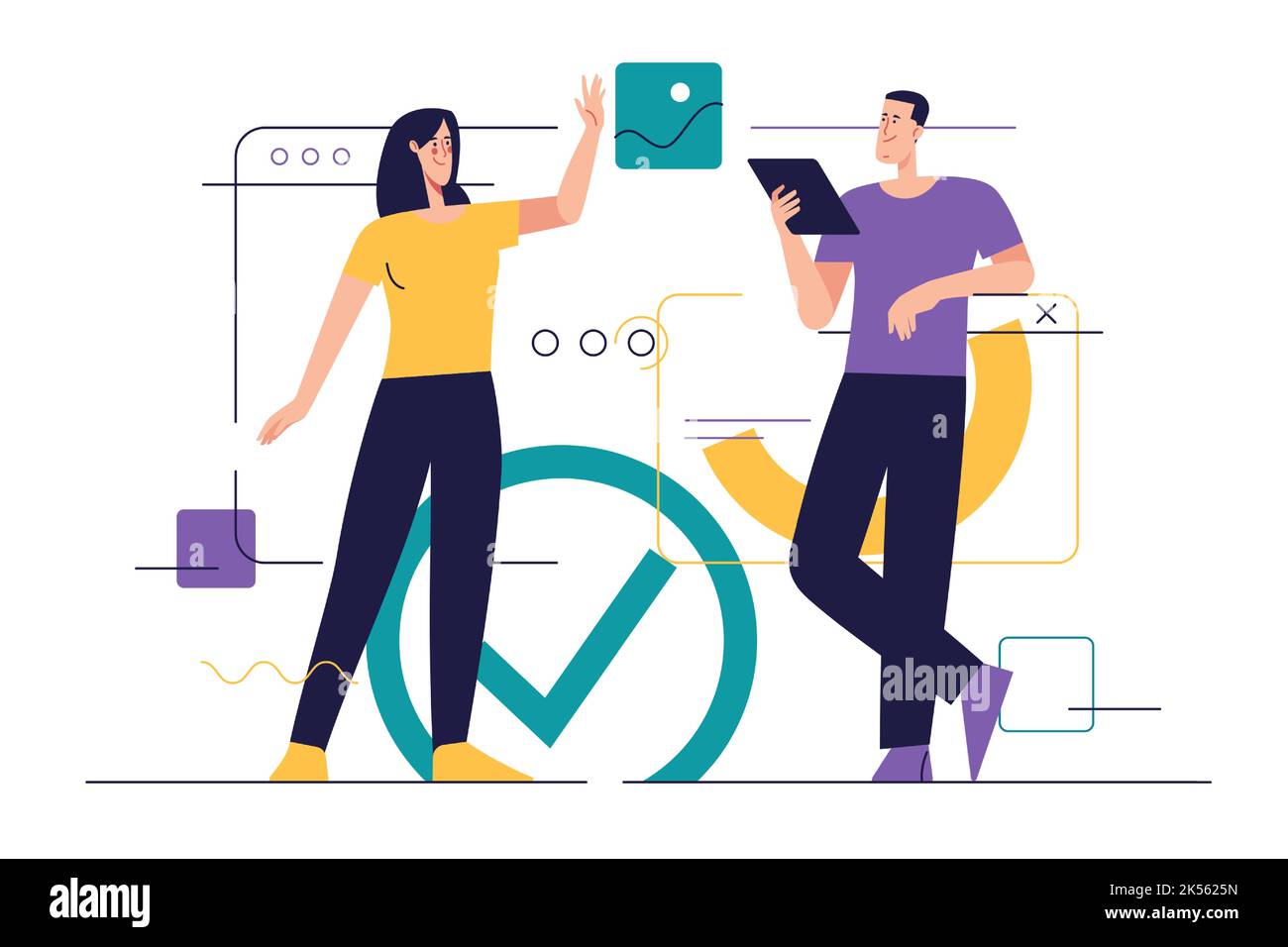 Business concept flat style outline vector illustration on the subject ...