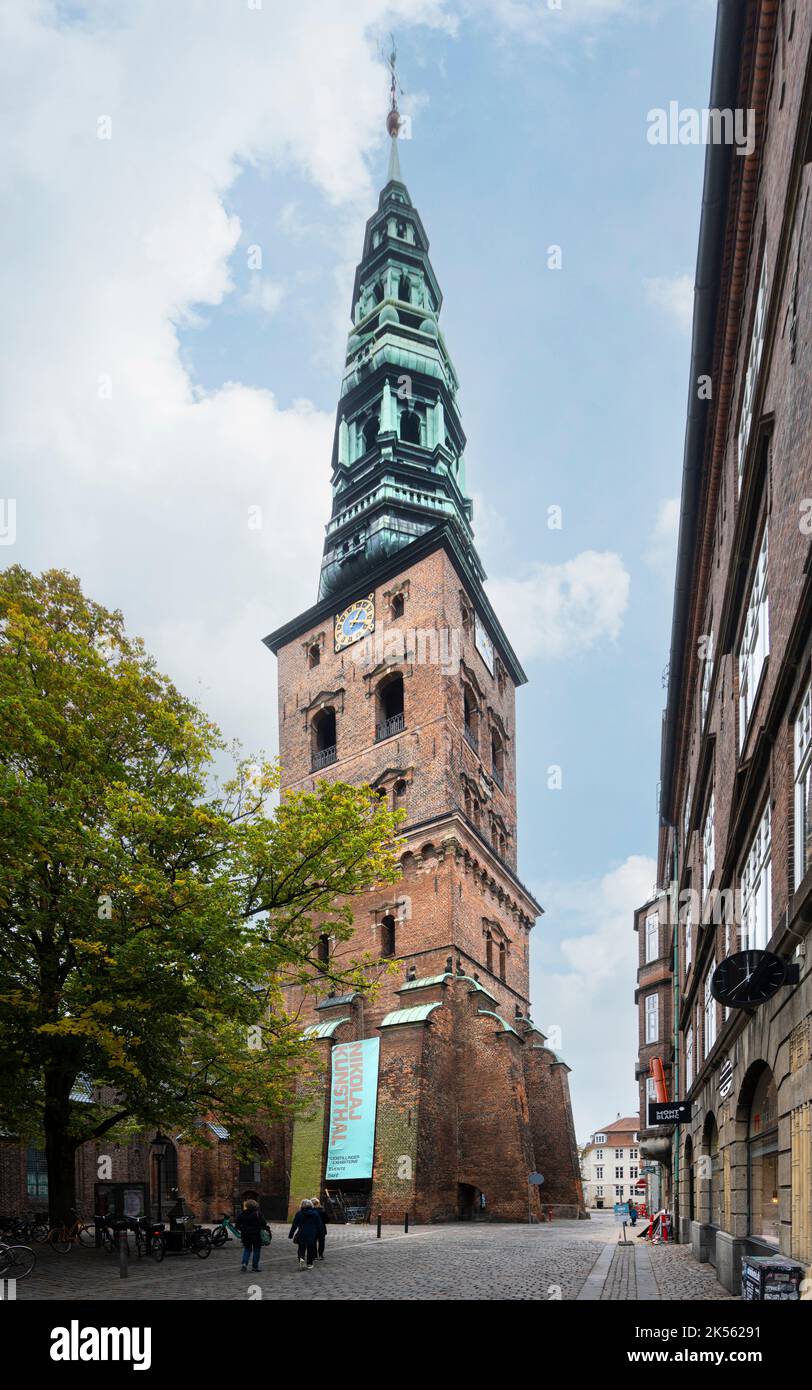 Copenhagen, Denmark. October 2022. the bell tower of the former church ...