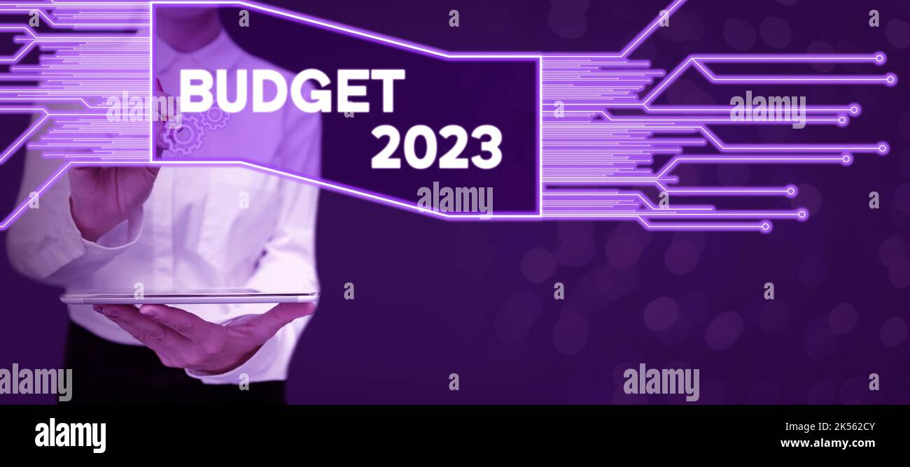 Text showing inspiration Budget 2023, Concept meaning estimate of ... Text showing inspiration Budget 2023, Concept meaning estimate of ...