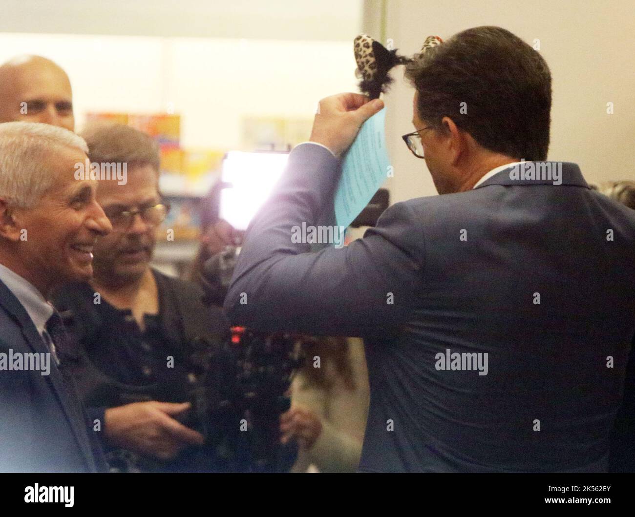 Dr. Anthony Fauci Filming With Stephen Colbert For The Late Show ...