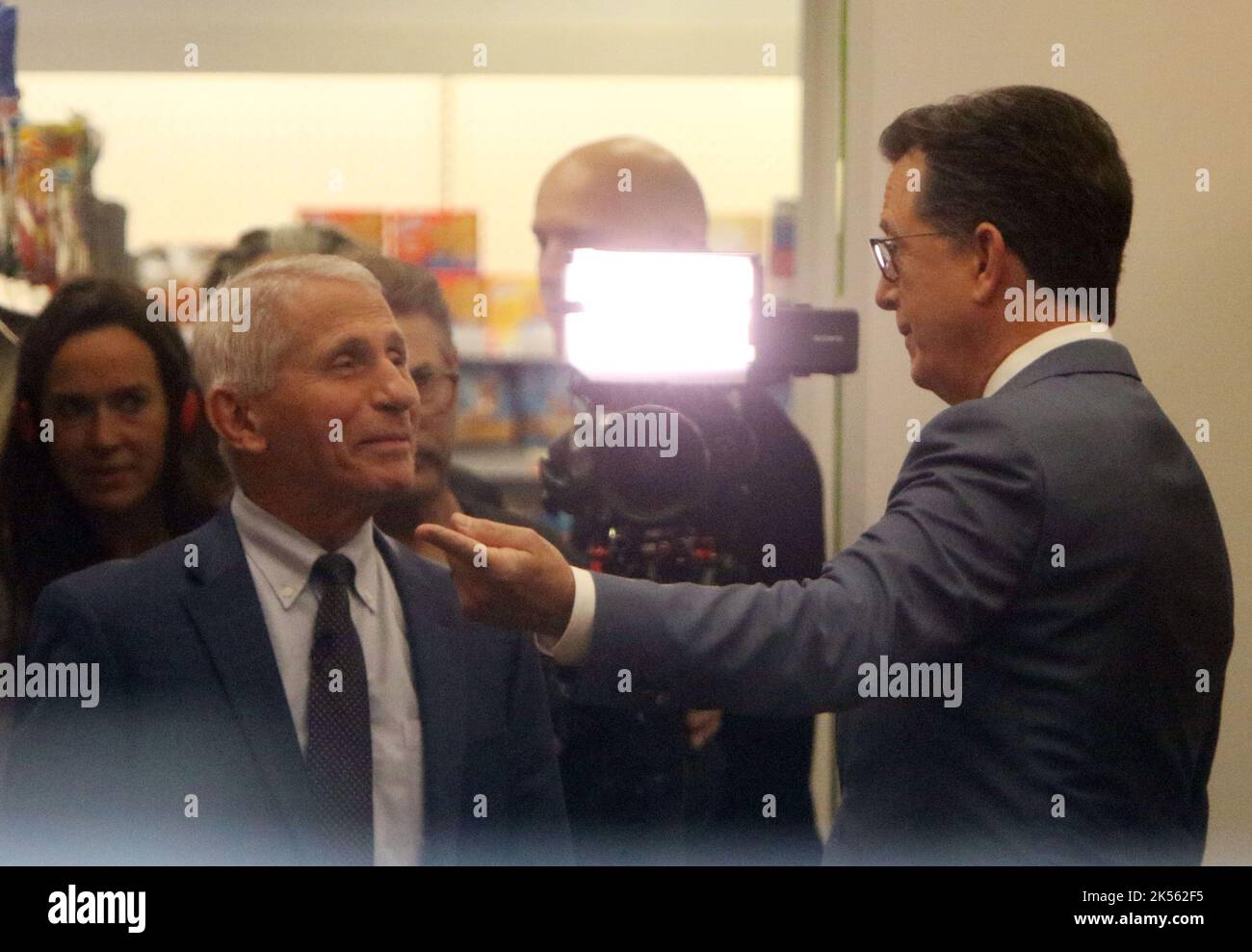 Dr. Anthony Fauci Filming With Stephen Colbert For The Late Show ...