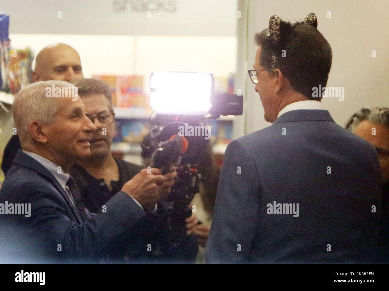 Dr. Anthony Fauci Filming With Stephen Colbert For The Late Show ...