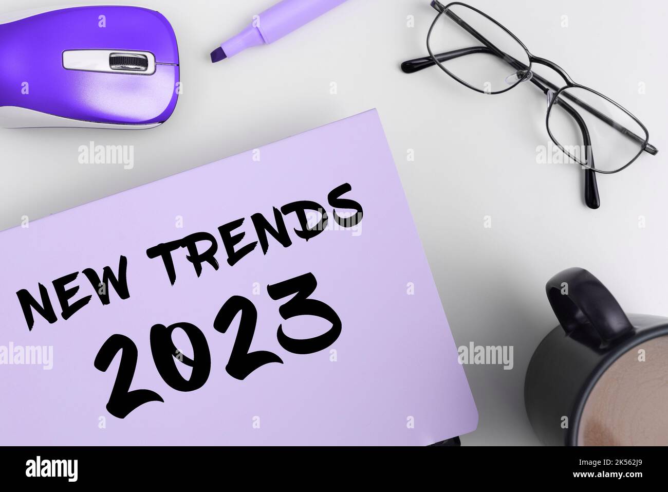 Hand writing sign New Trends 2023, Internet Concept general direction ...