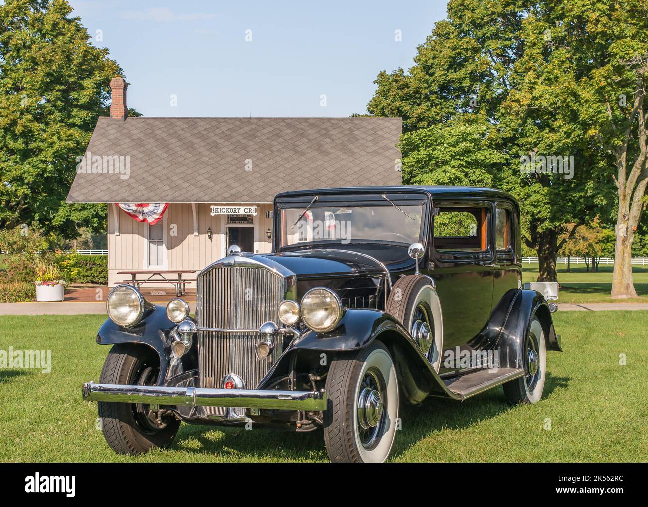 HICKORY CORNERS, MI/USA - AUGUST 27, 2017: A 1932 Pierce-Arrow 54 Club Brougham car, Pierce ...