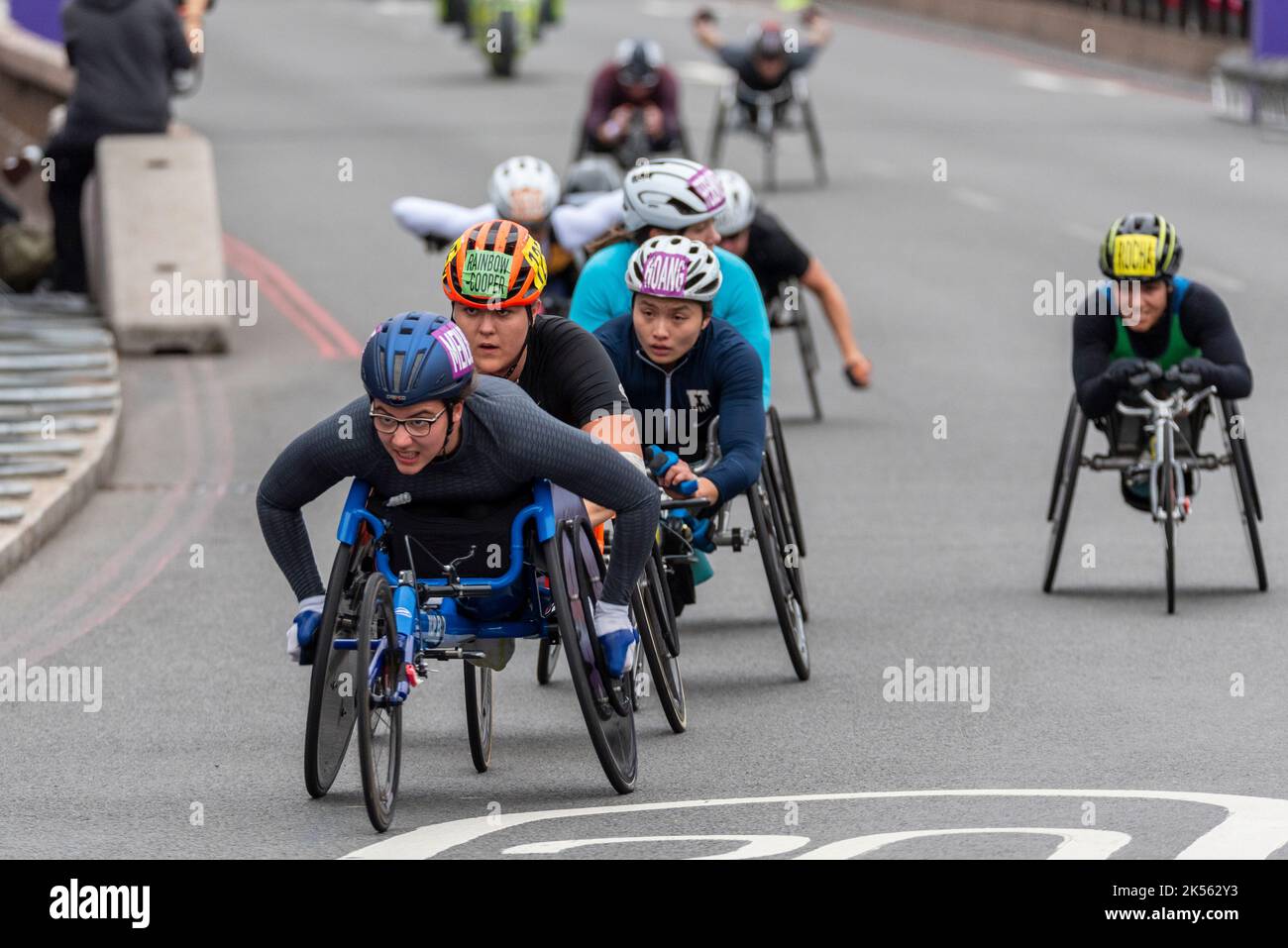 Merle Menje wheelchair athlete racing in the TCS 2022 London Marathon ...