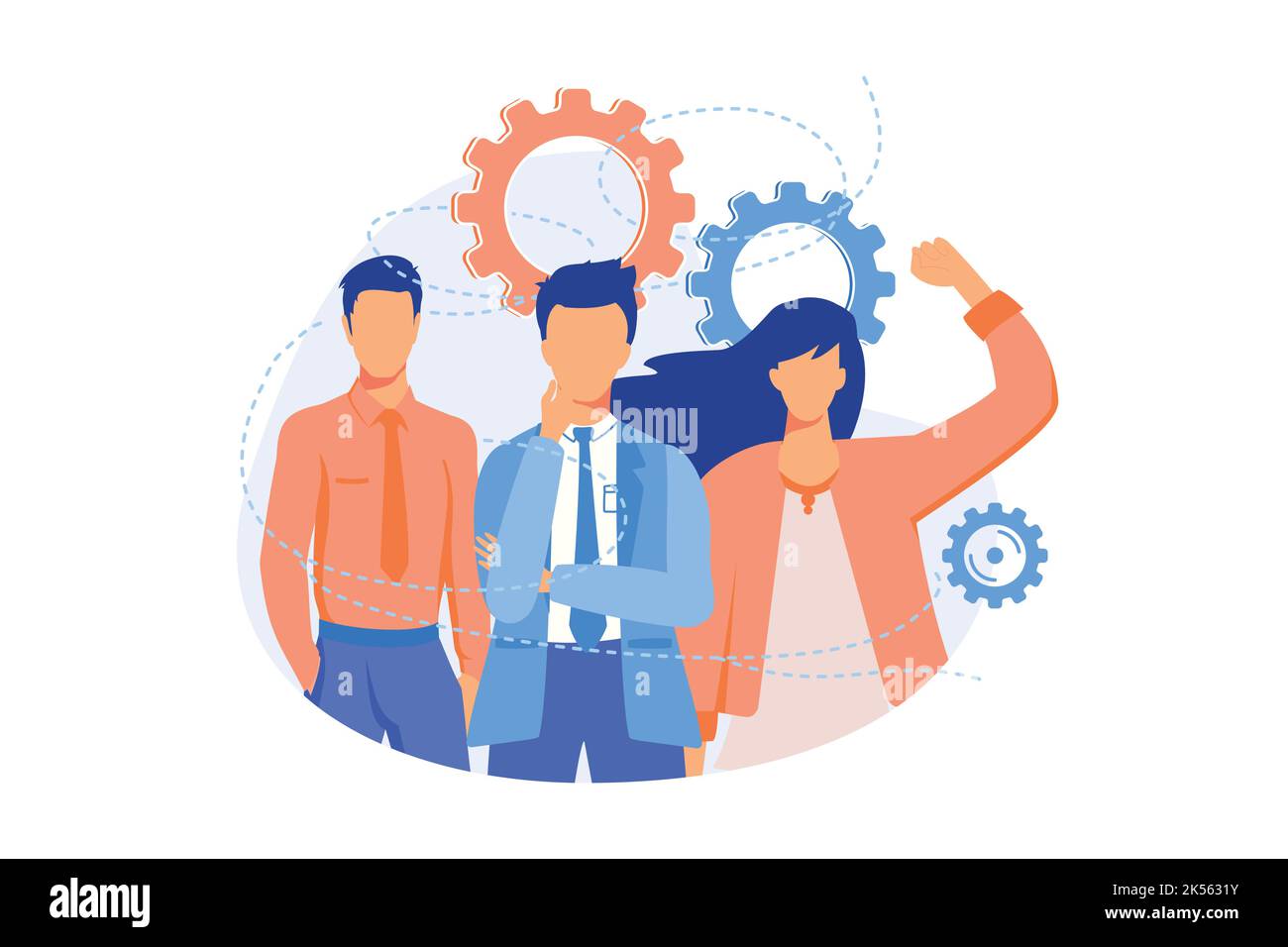 Teamwork. Collaboration, fellowship, partnership. Team building and cooperation technology ...