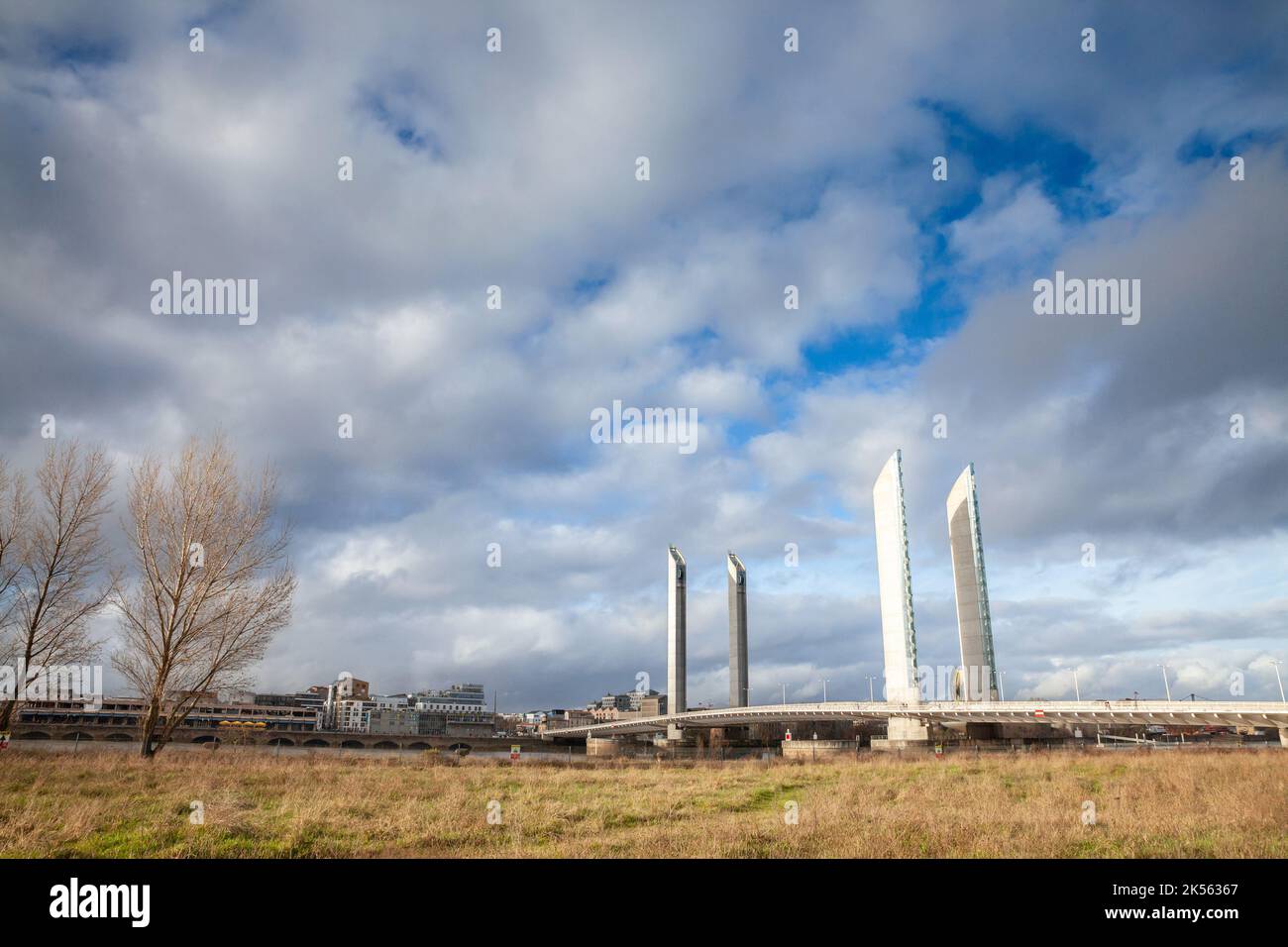 Picture of Jacques Chaban Delmas bridge in bordeaux, France. The Pont ...