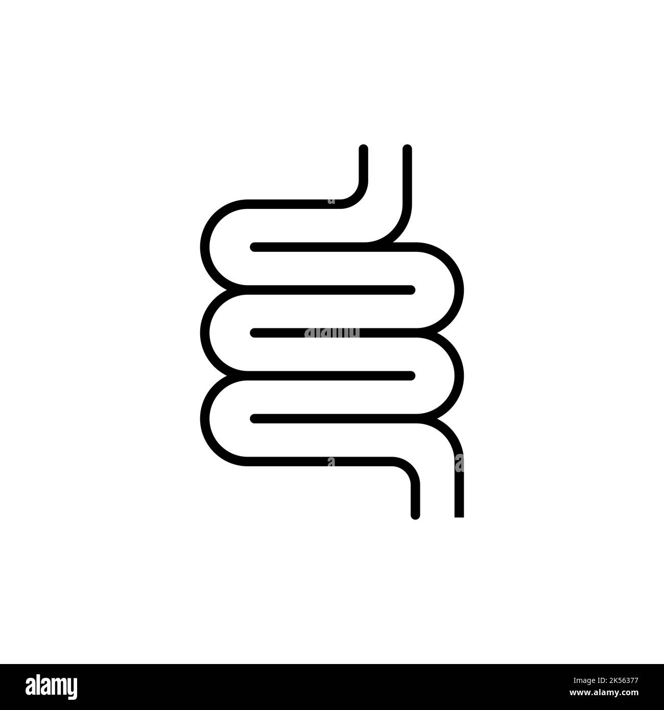 Large intestine icon vector Black and White Stock Photos & Images - Alamy
