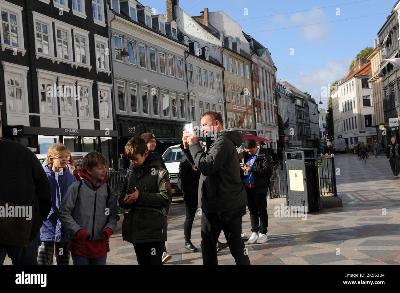 Copenhagen -Denmark 06 October 2022-People use iphones and smartphone ...