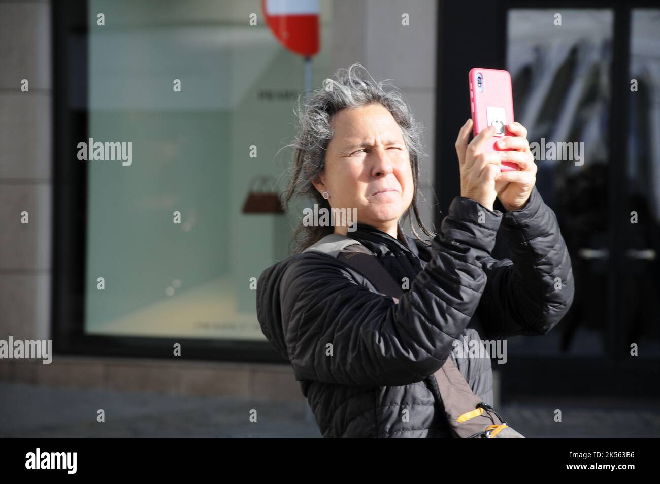 Copenhagen -Denmark 06 October 2022-People use iphones and smartphone ...