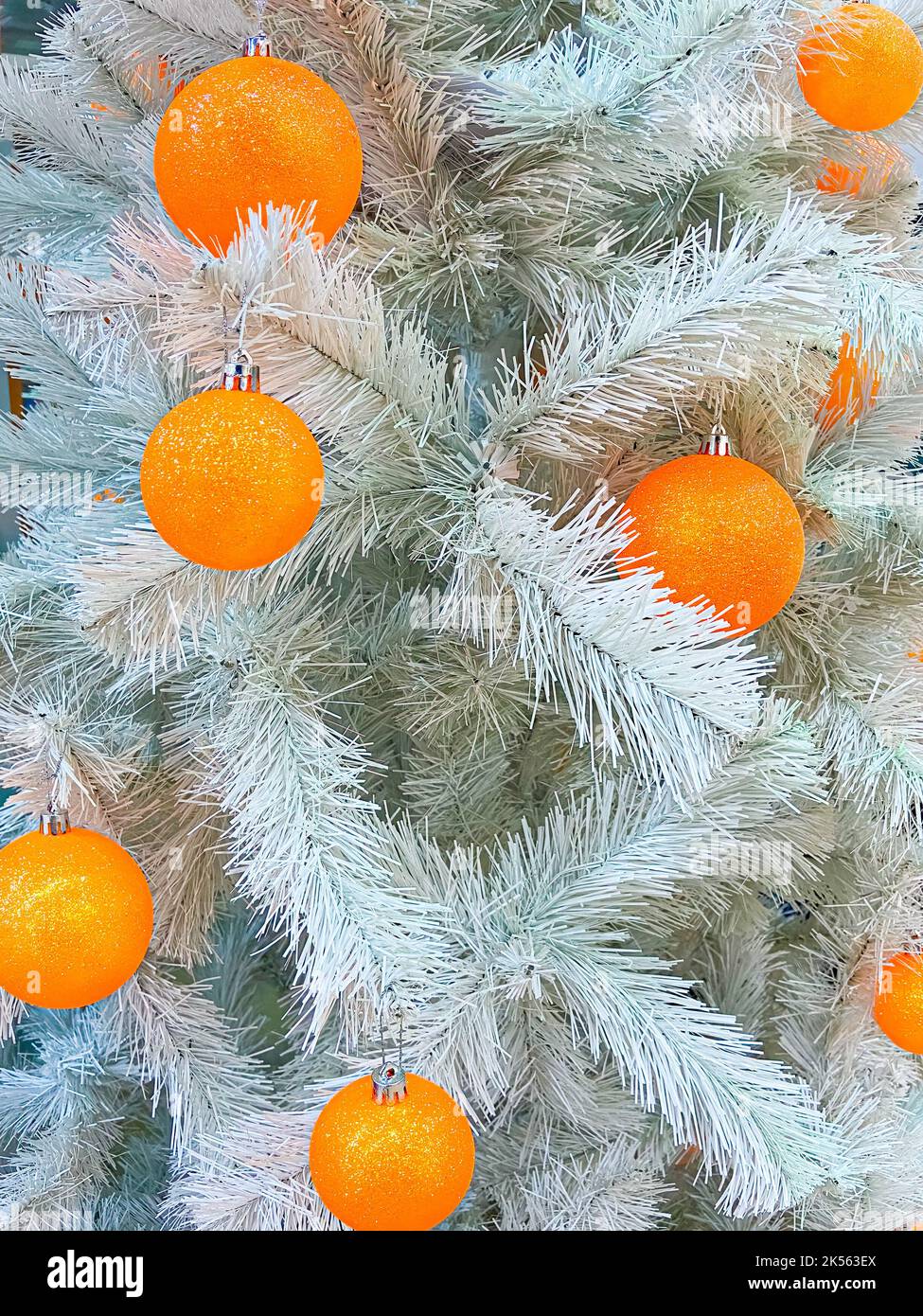 Non traditional colors of Christmass tree decoratons Stock Photo - Alamy