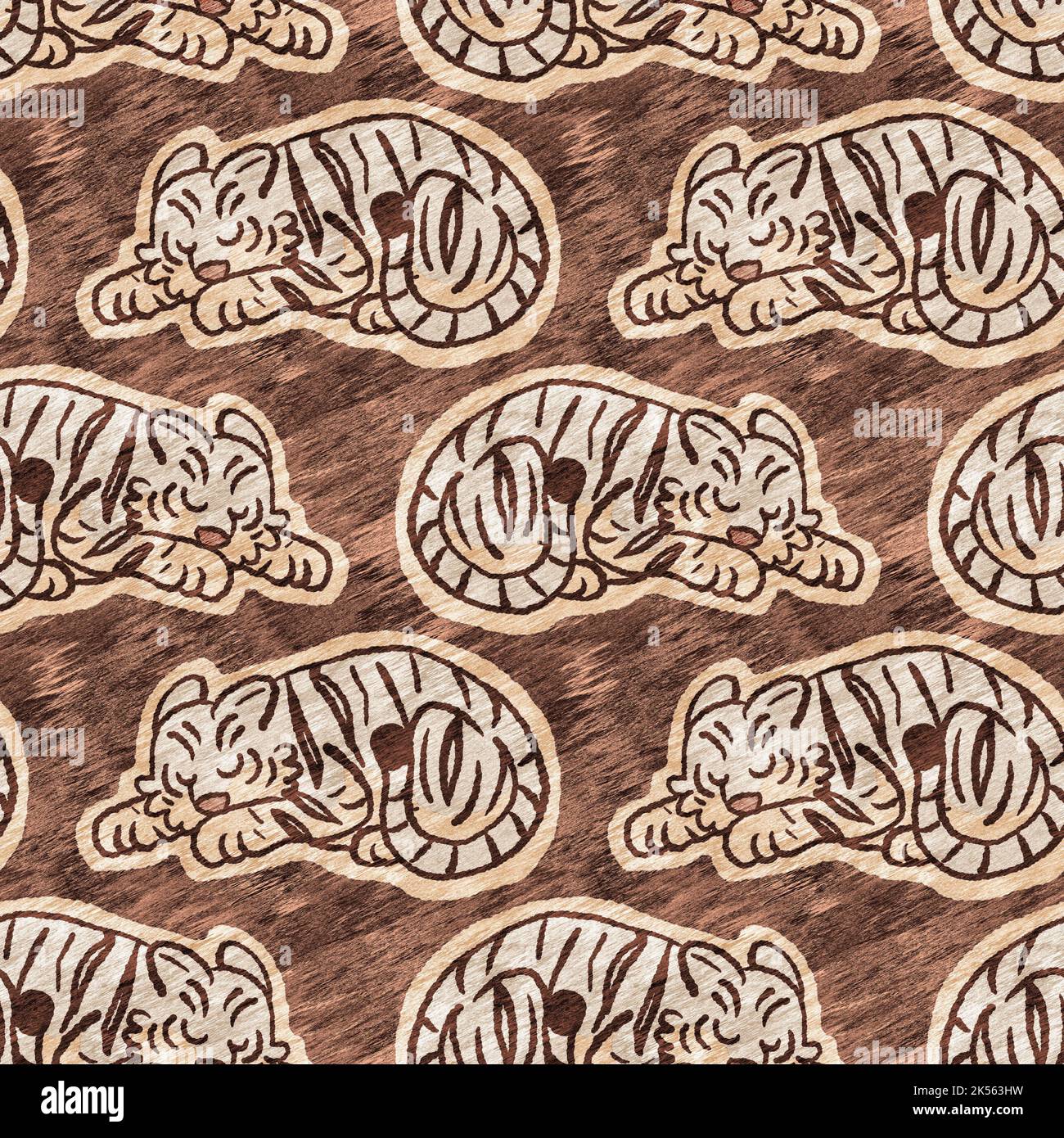 Cute safari wild tiger animal pattern for babies room decor. Seamless ...