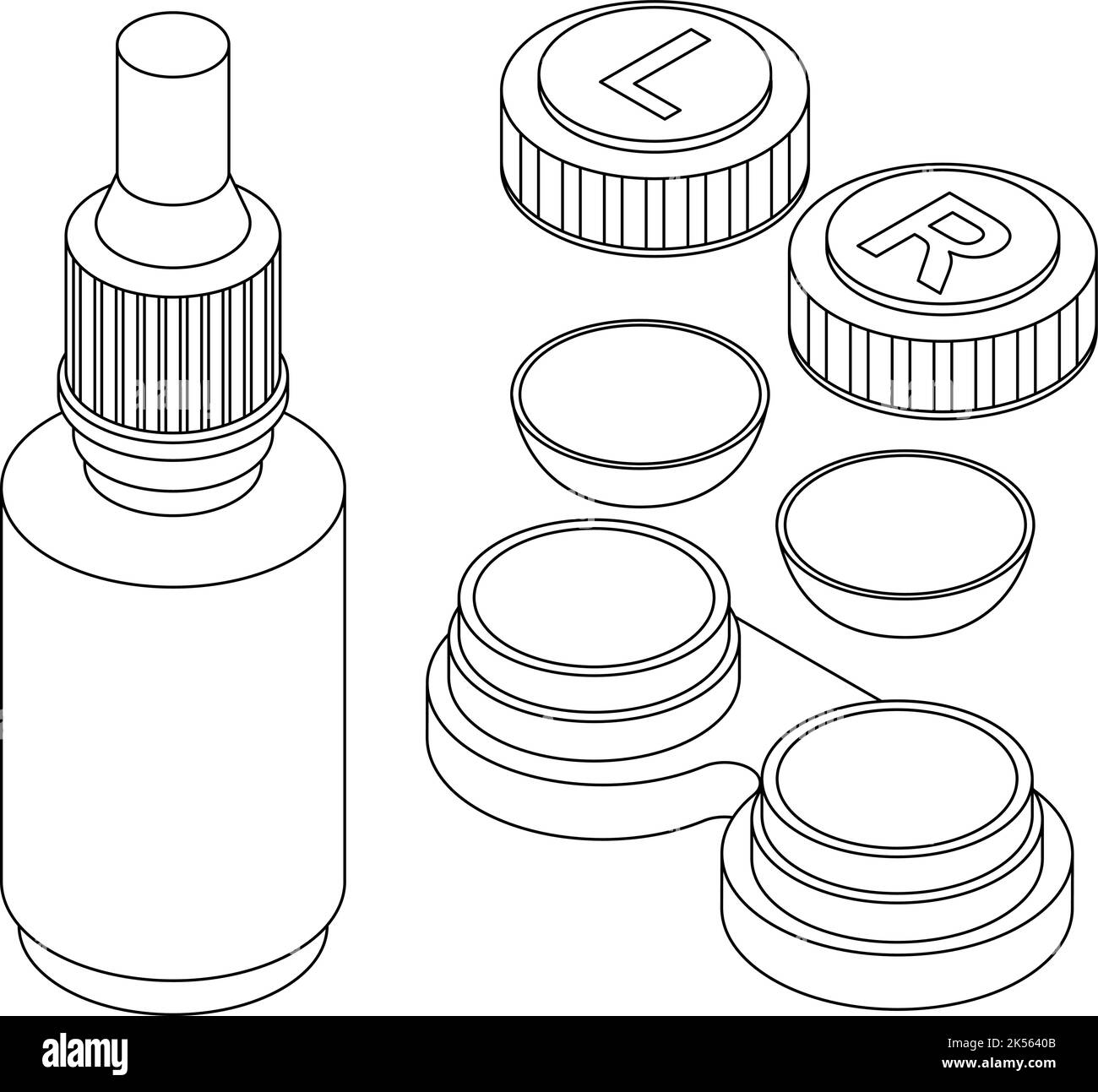 Contact lens icons set. Isometric set of contact lens vector icons ...
