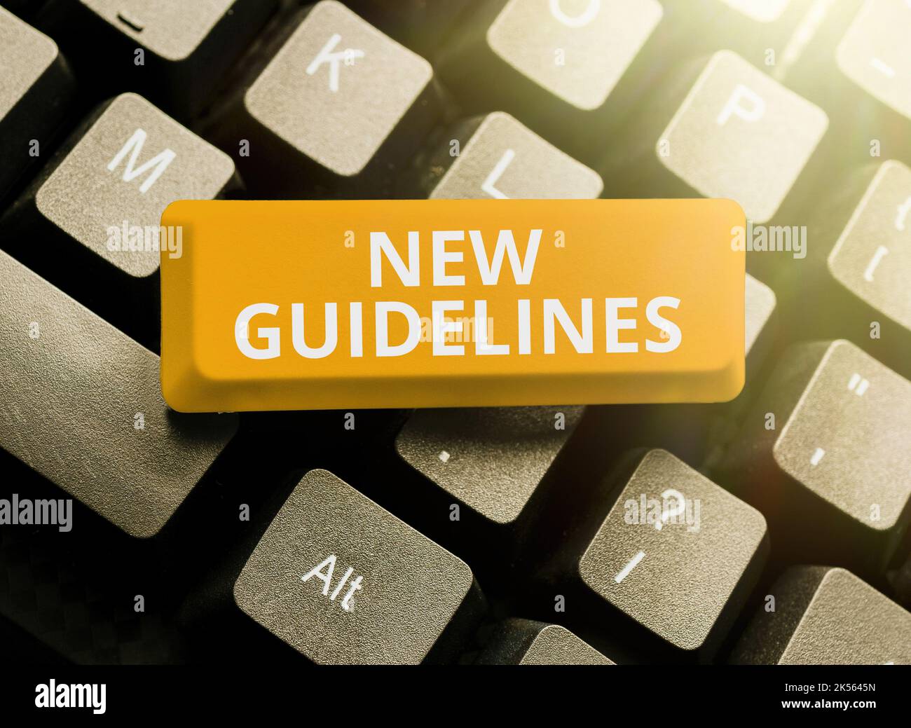 Sign displaying New Guidelines, Word for a new list of goals to ...