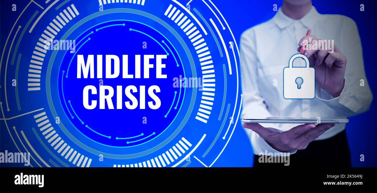 Conceptual display Midlife Crisis, Business concept Software ...