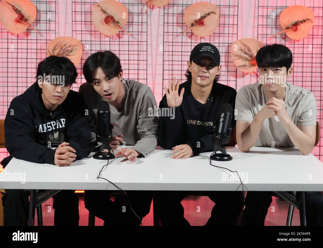 (L-R) South Korean band The Rose - Hajoon, Dojoon, Woosung and Jaehyung ...