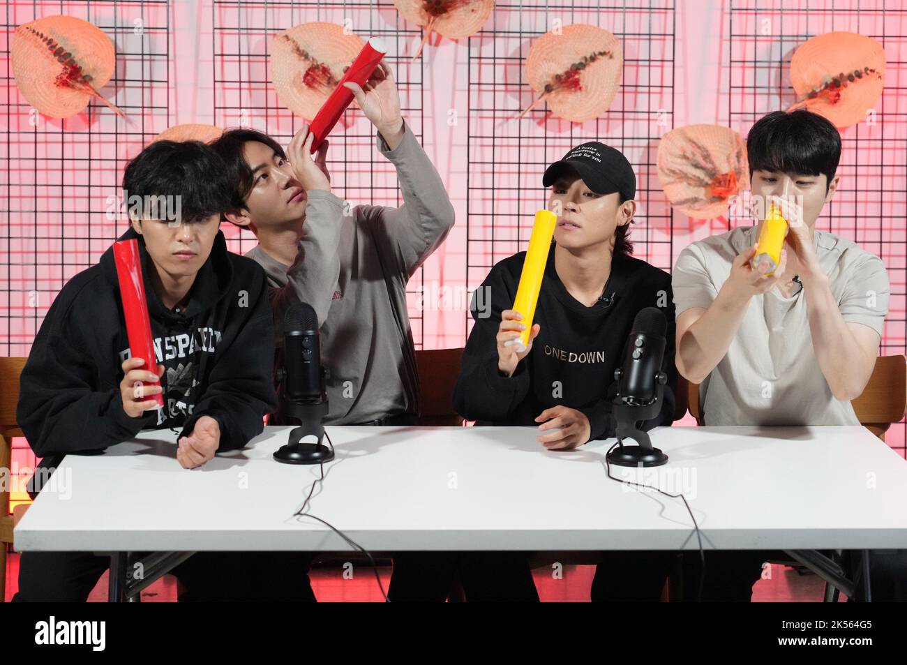 (L-R) South Korean band The Rose - Hajoon, Dojoon, Woosung and Jaehyung ...