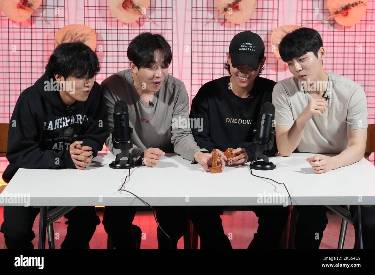 (L-R) South Korean band The Rose - Hajoon, Dojoon, Woosung and Jaehyung ...