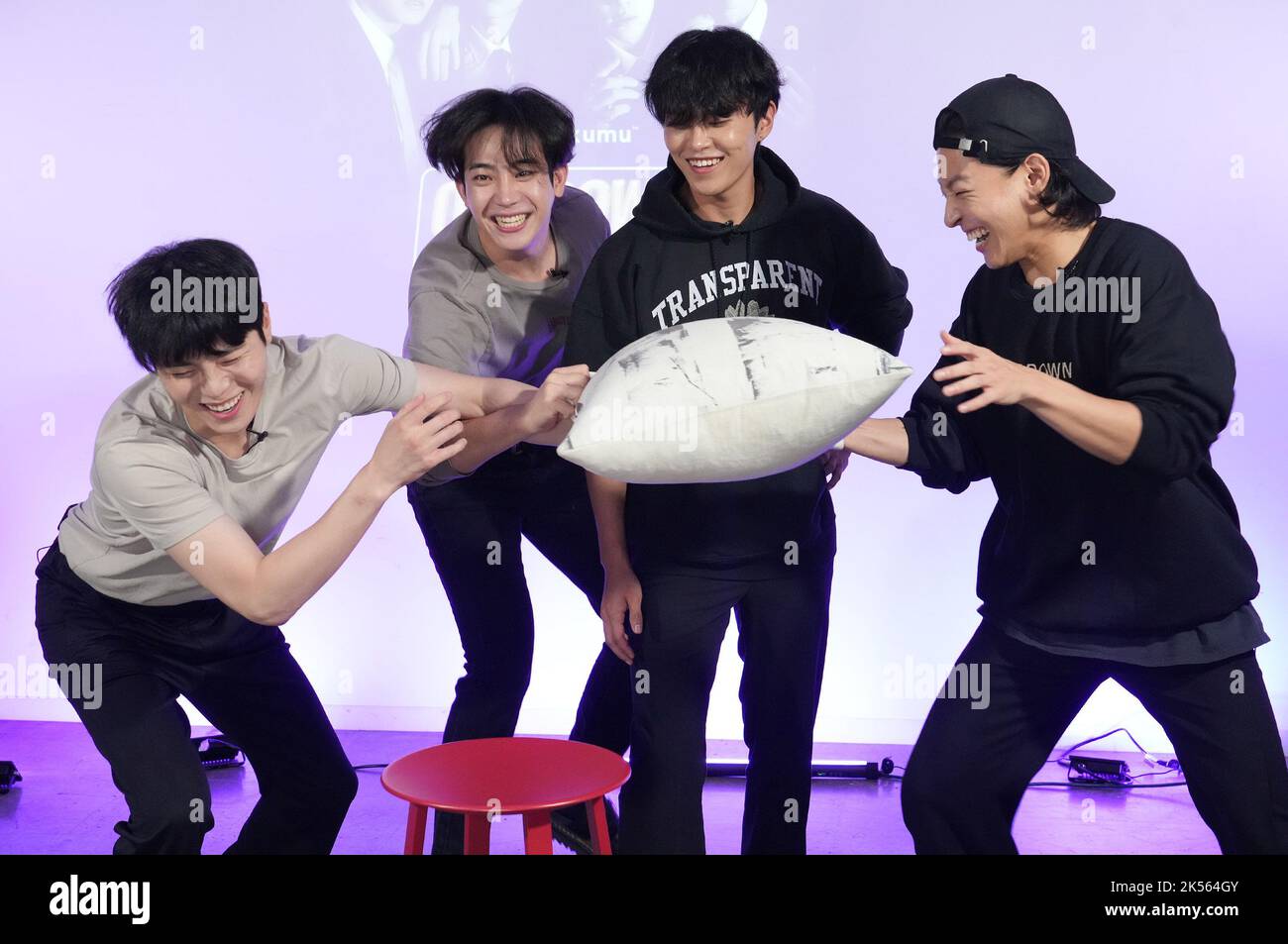 (L-R) South Korean band THE ROSE - Jaehyung, Dojoon, Hajoon and Woosung ...