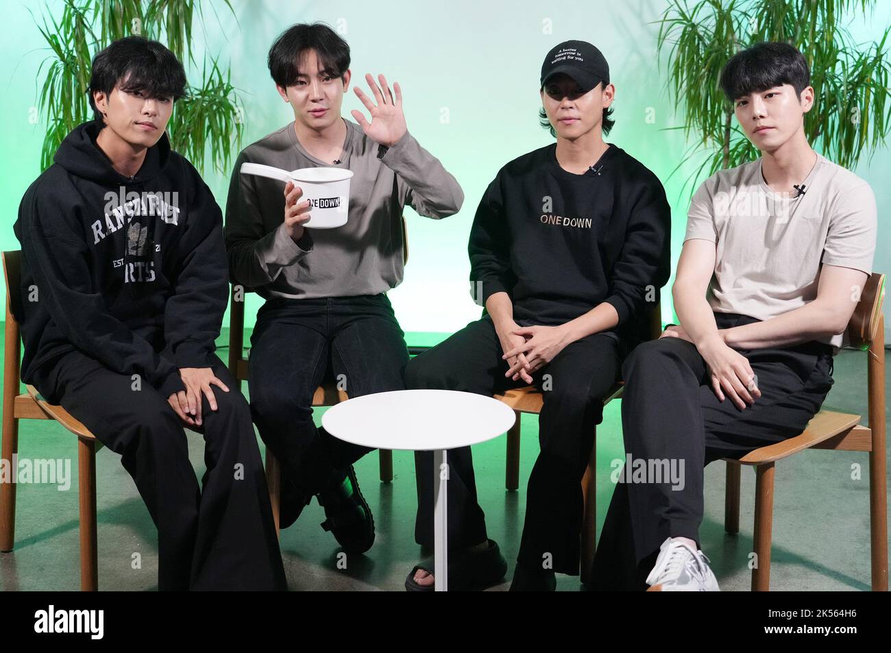 (L-R) South Korean band The Rose - Hajoon, Dojoon, Woosung and Jaehyung ...