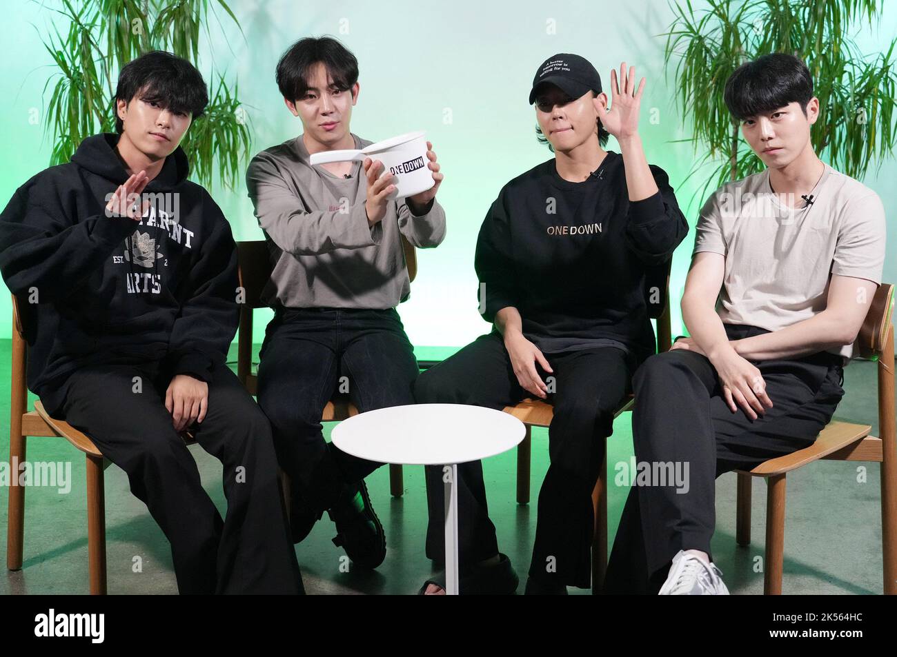 (L-R) South Korean band The Rose - Hajoon, Dojoon, Woosung and Jaehyung ...