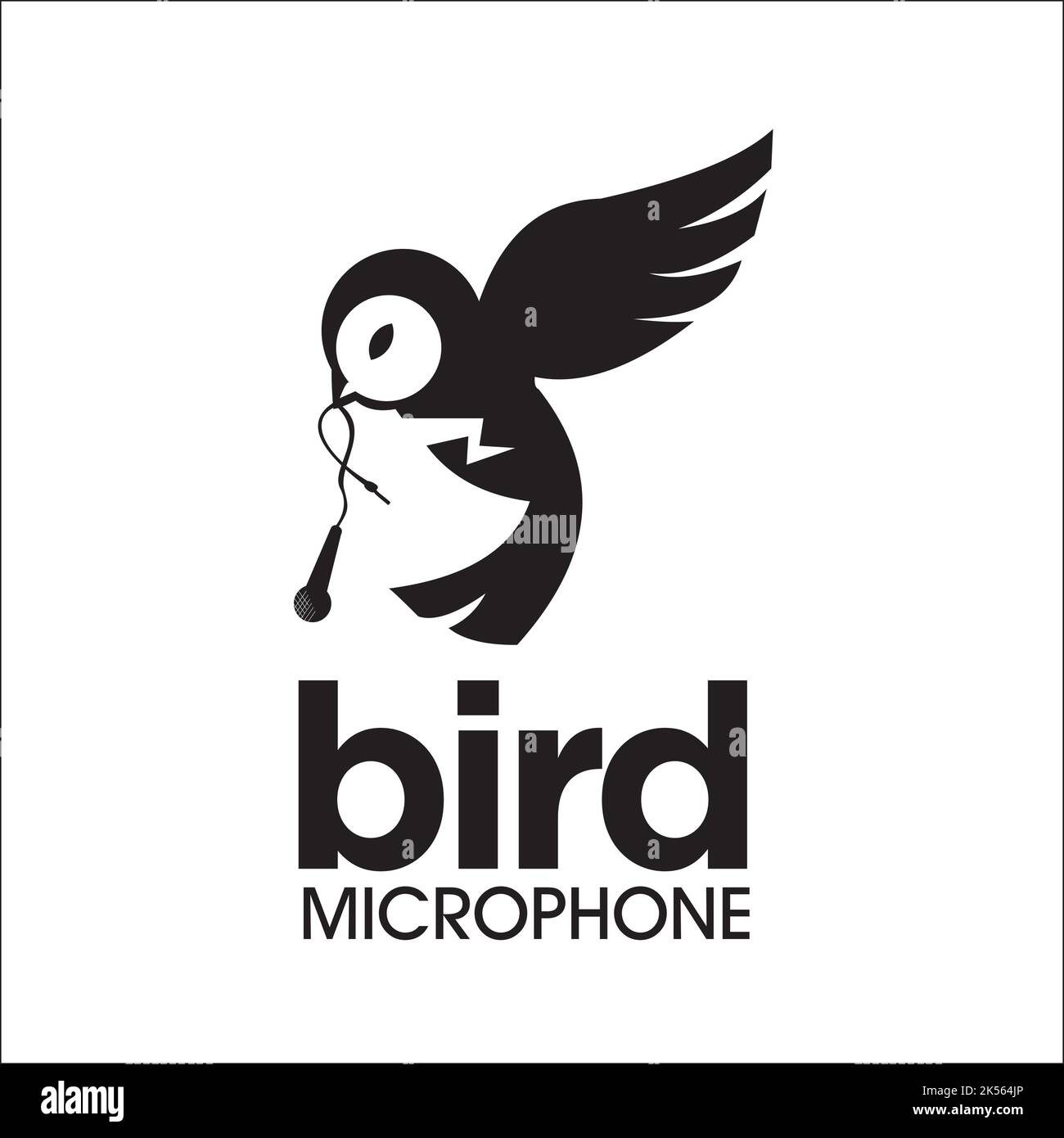 bird microphone icon / exclusive logo design inspiration Stock Vector ...