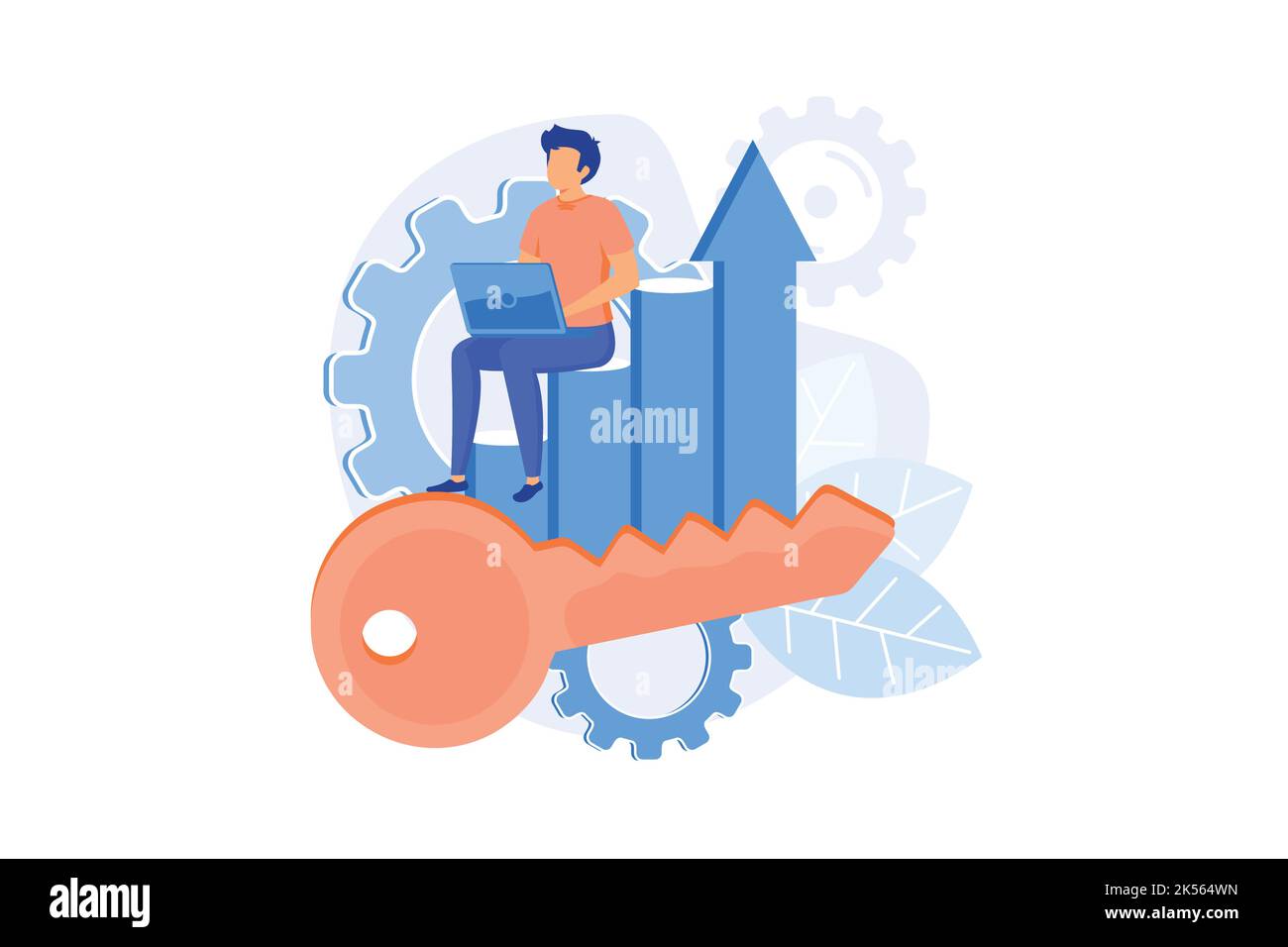 Business strategy, success key. Productivity, KPI performance ...