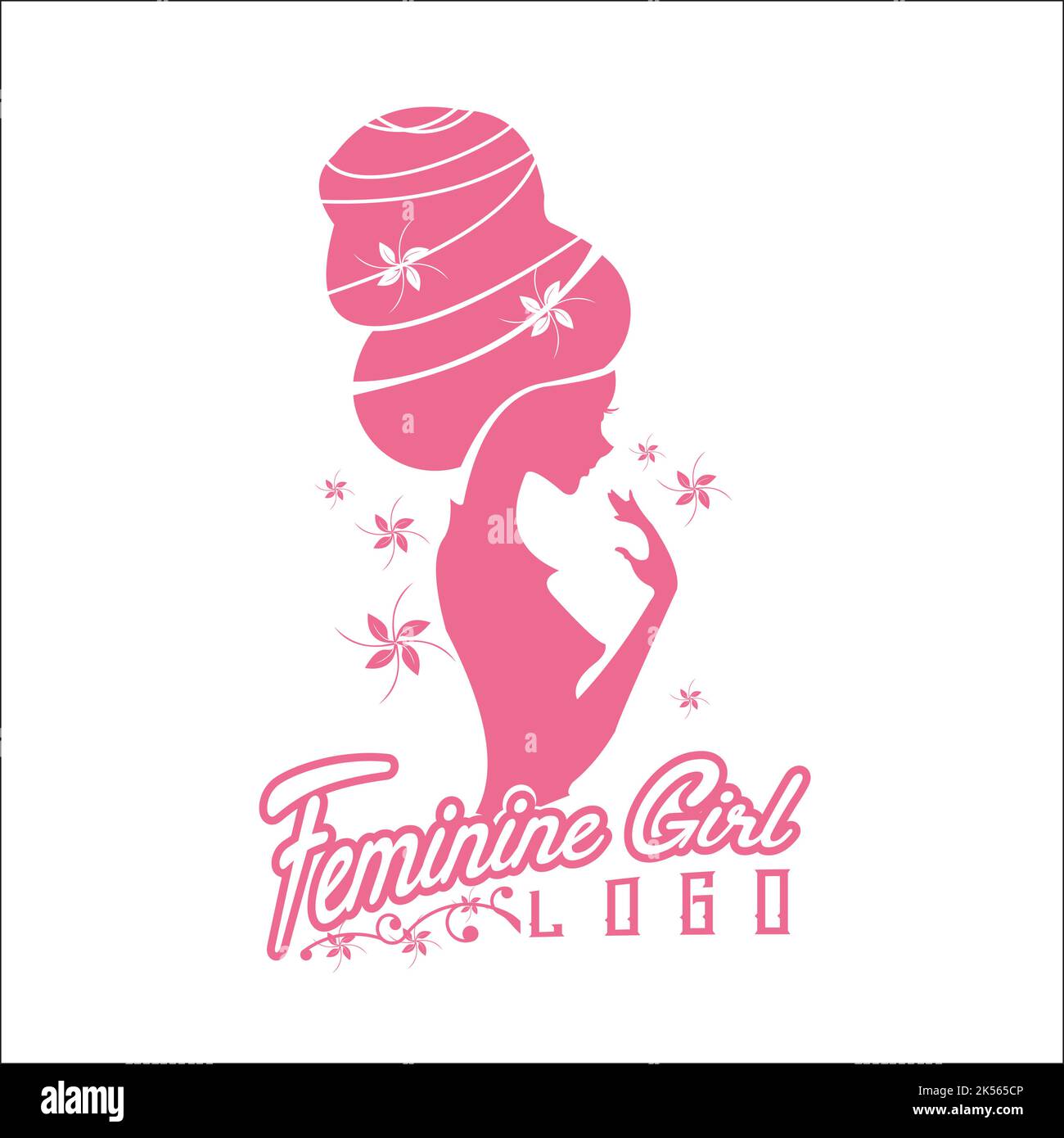 feminine girl logo / exclusive design logo inspiration Stock Vector ...