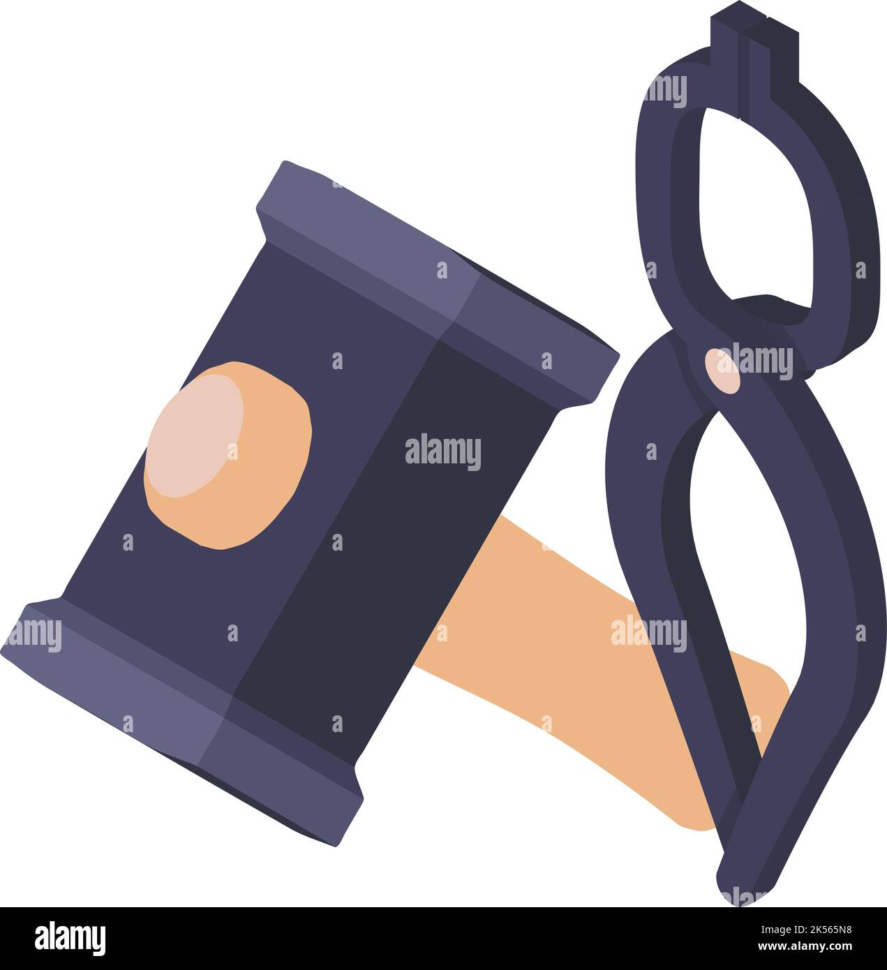 Forging tool icon isometric vector. Big blacksmith hammer and smith ...