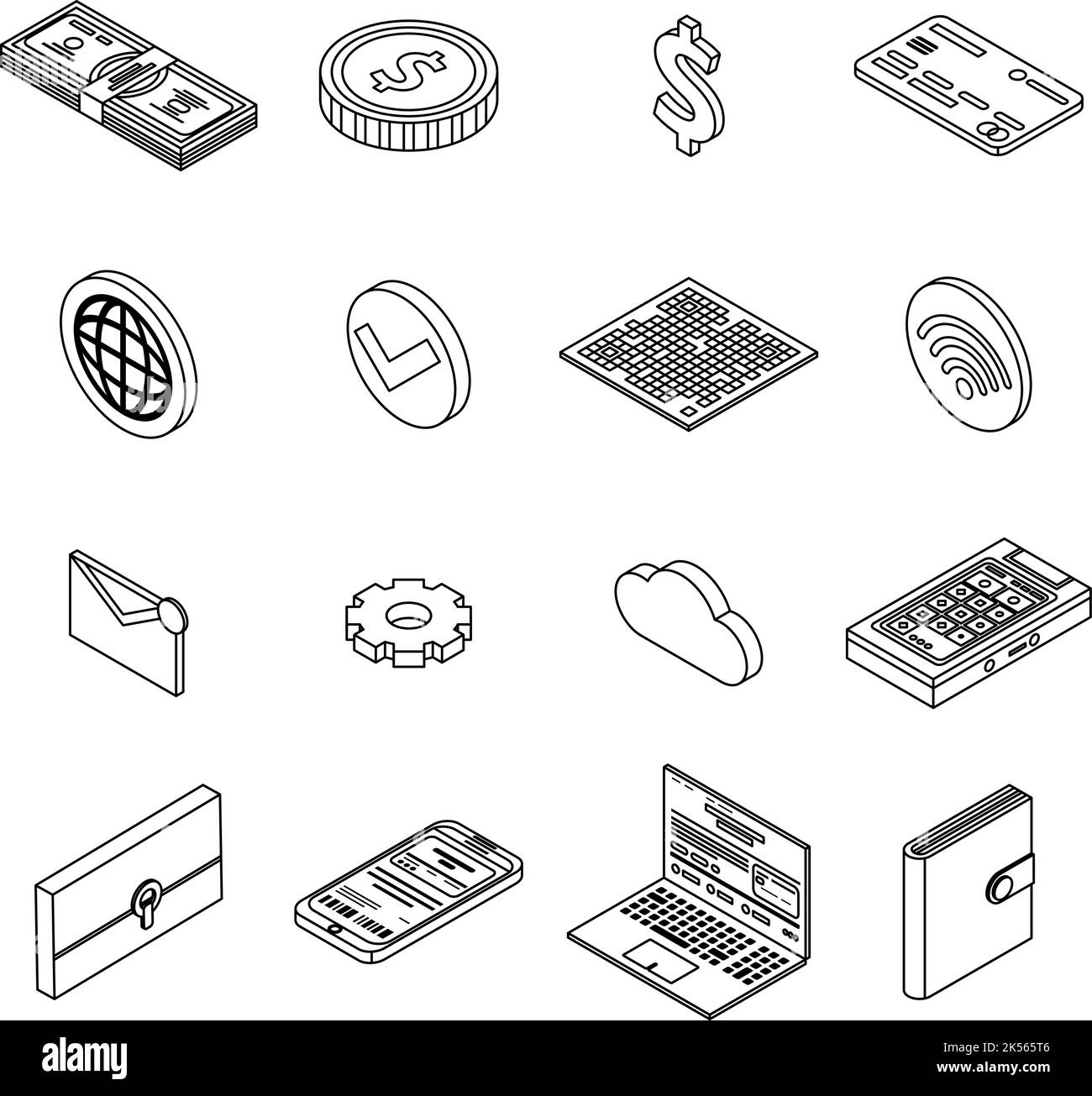 Digital wallet icons set. Isometric set of digital wallet vector icons ... Digital wallet icons set. Isometric set of digital wallet vector icons ...
