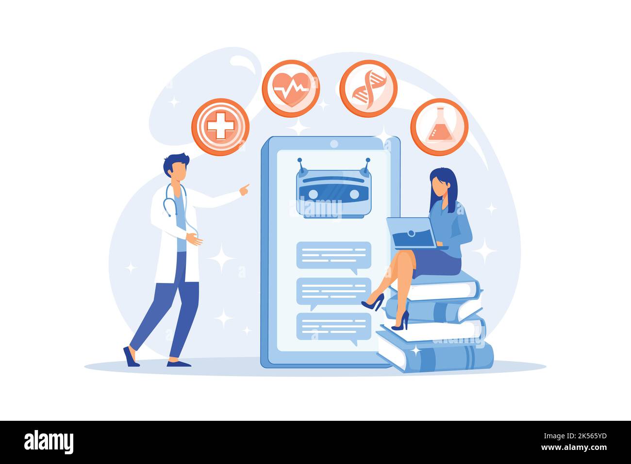 Medical chatbot gives healthcare consultation to patient. Chatbot ...