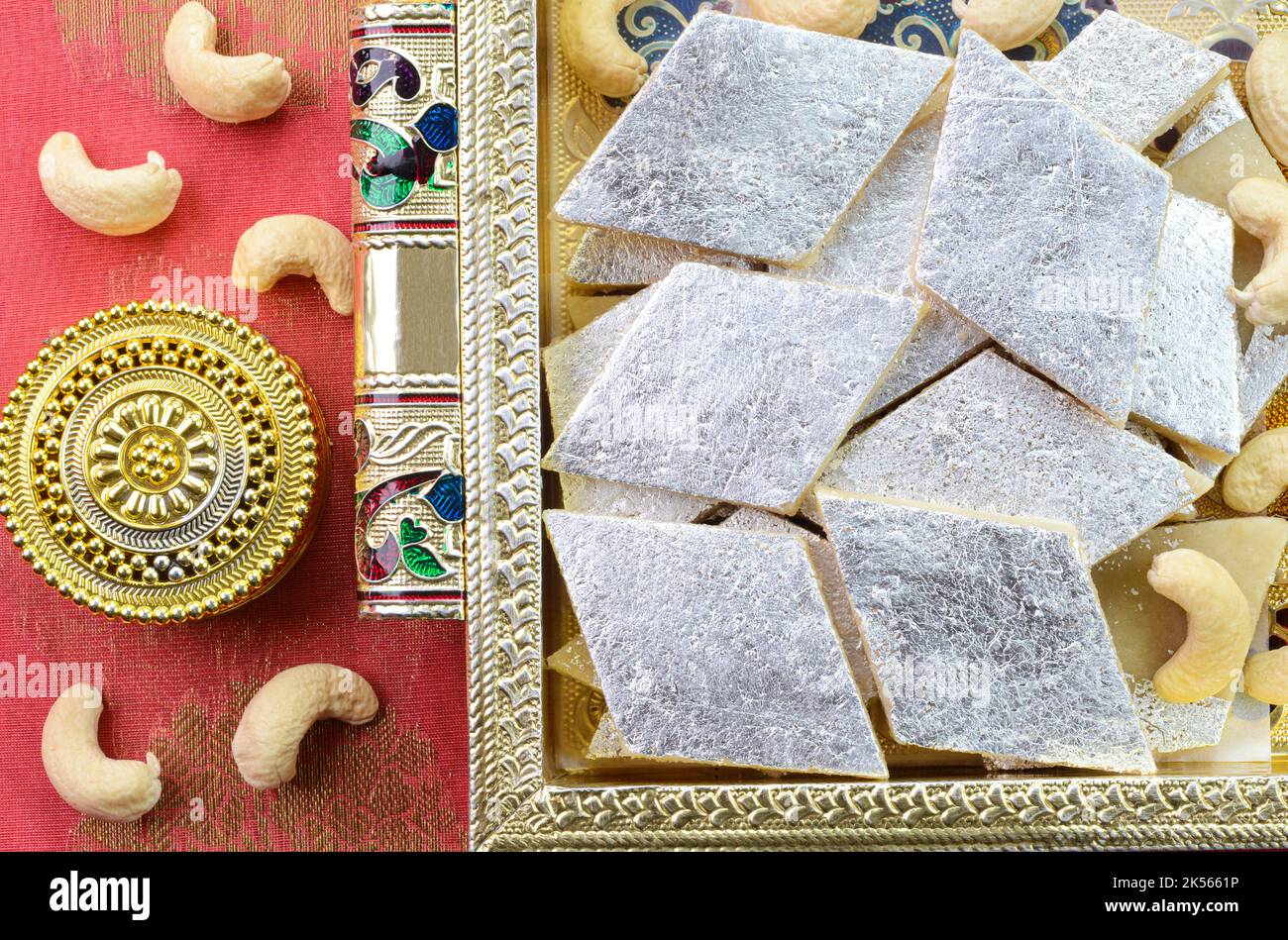 Kaju Katli indian dessert made out of milk and cashew Stock Photo - Alamy